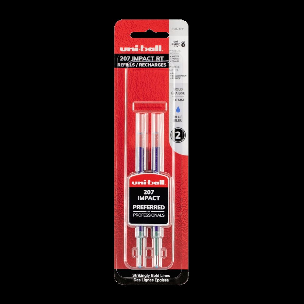 uni-ball 207 Impact Retractable Gel Pen Refills, Bold Point (1.0mm ...