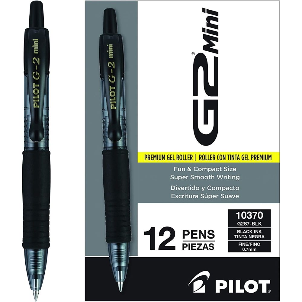 Pilot G2 Mini Premium Rolling Ball Gel Pens, Fine Point, Black Ink ...