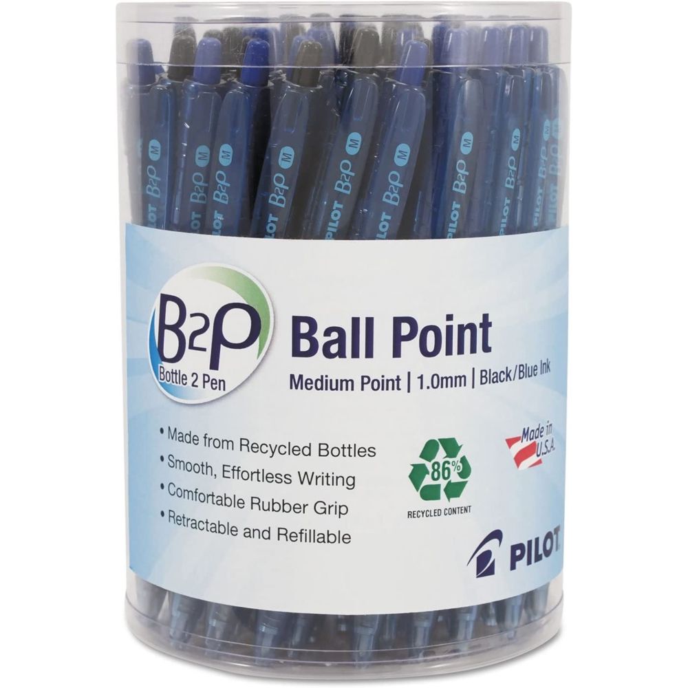 Pilot B2P Bottle-2-Pen Recycled Ballpoint Pen, Retractable, Medium 1 Mm ...