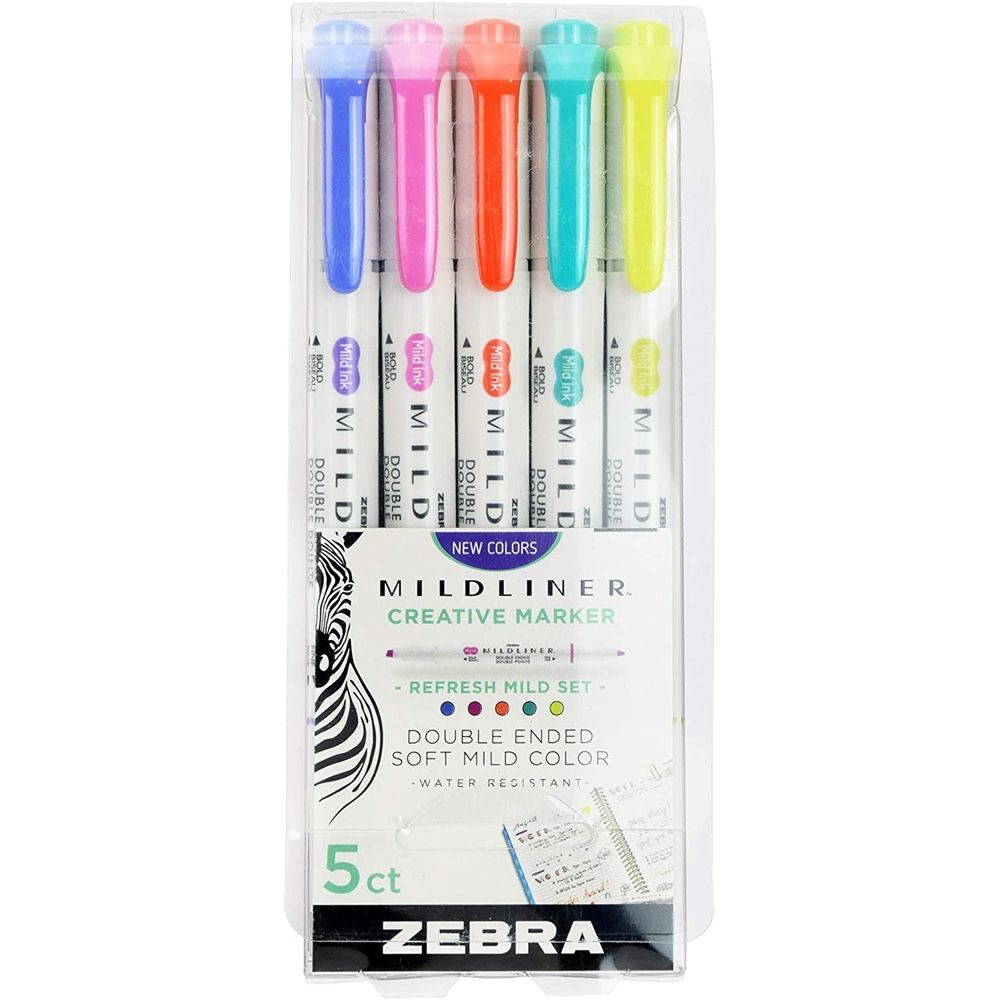 Zebra Pen Mildliner Double Ended Highlighter Set Broad and Fine Point ...
