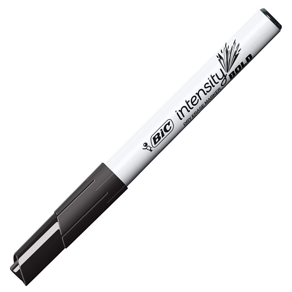 Bic Intensity Bold Dry Erase Marker Pocket Fine Point, Black Ink, Dozen Box