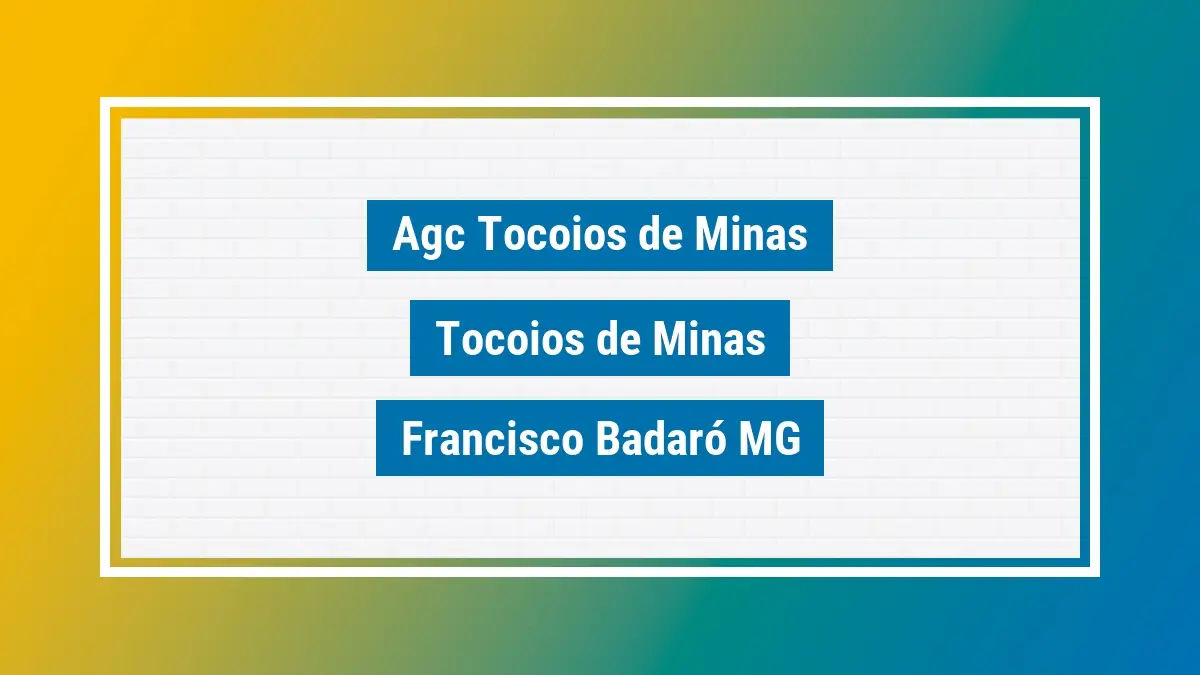 Agencia correios agc tocoios de minas francisco badaró MG