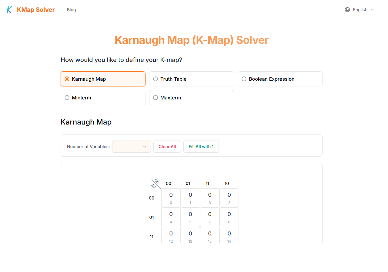 - Professional Product By Karnaugh Map Solver