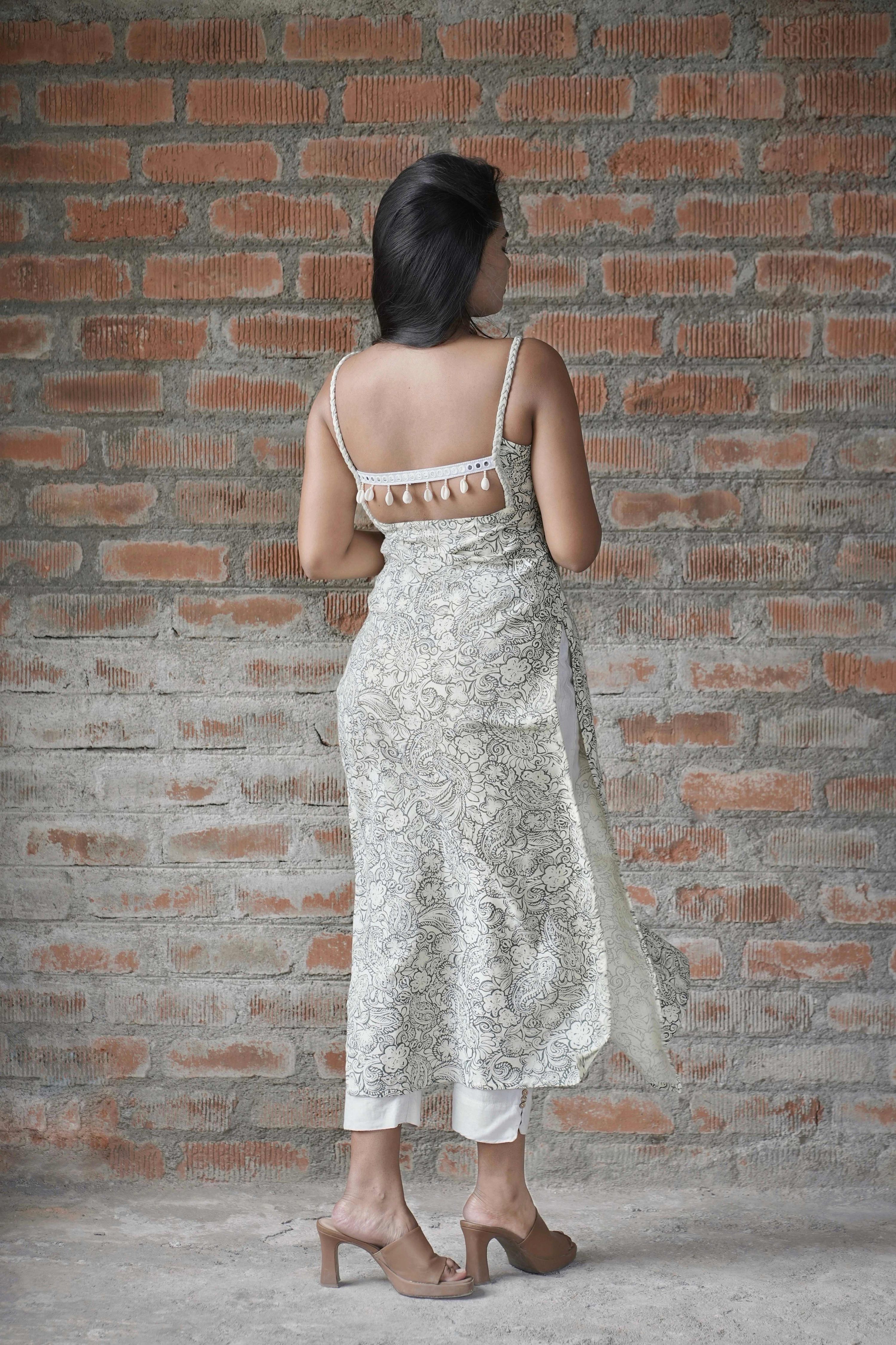 SIARA BOHO BRAIDED BACKLESS KURTA