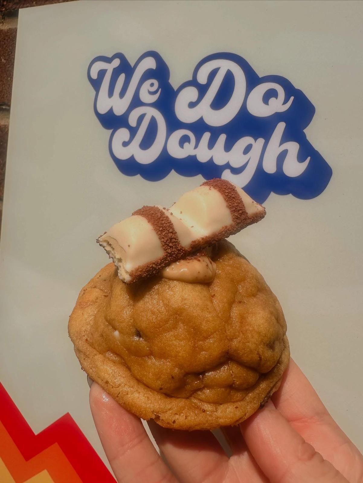 White Kinder Bueno Epic Stuffed Cookie - We Do Dough