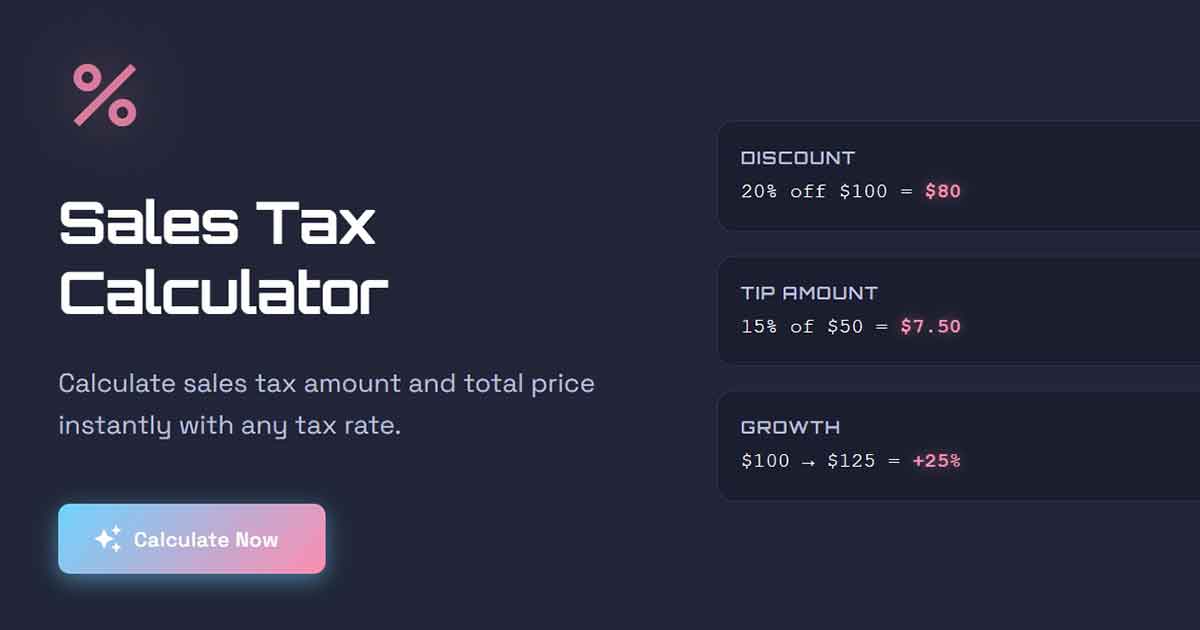 Sales Tax Calculator - Calculate Tax Amount & Total | All The Things