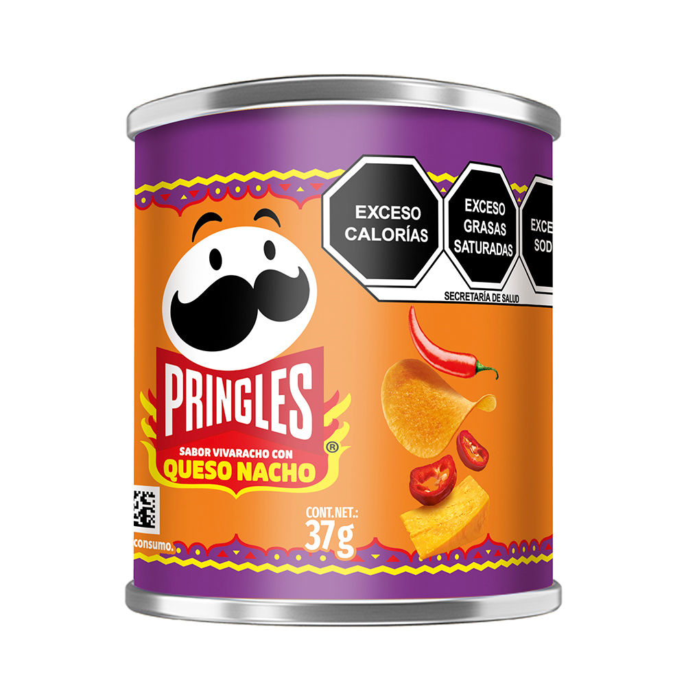 Papas Pringles Sabor Vivaracho con Queso Nacho 37 g || Bodega Aurrera ...
