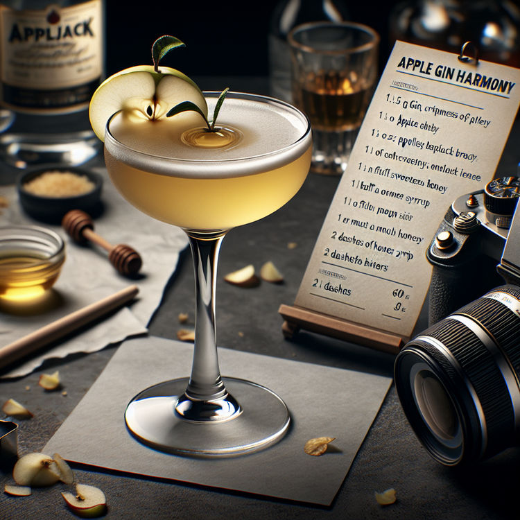 Apple Gin Harmony, Botanical orchard cocktail with gin, applejack ...