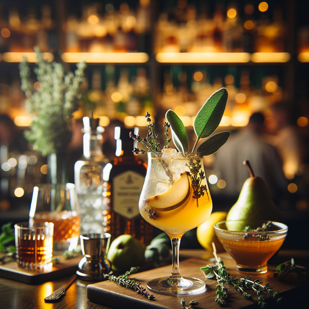 Autumn Herb Elixir, Sophisticated herbal martini capturing fall's ...