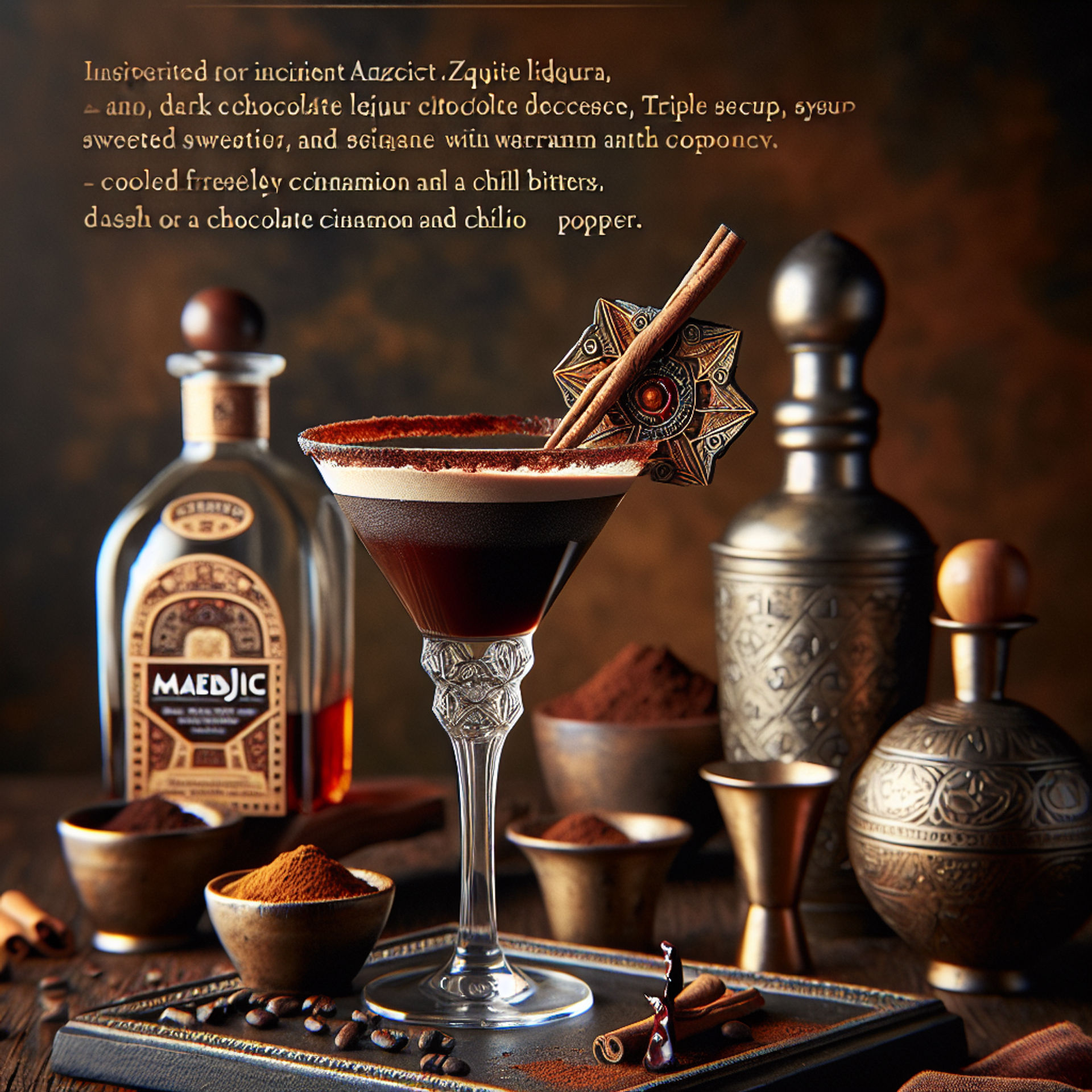 Aztec Chocolate Cocktail, Luxurious blend of chocolate and exotic ...