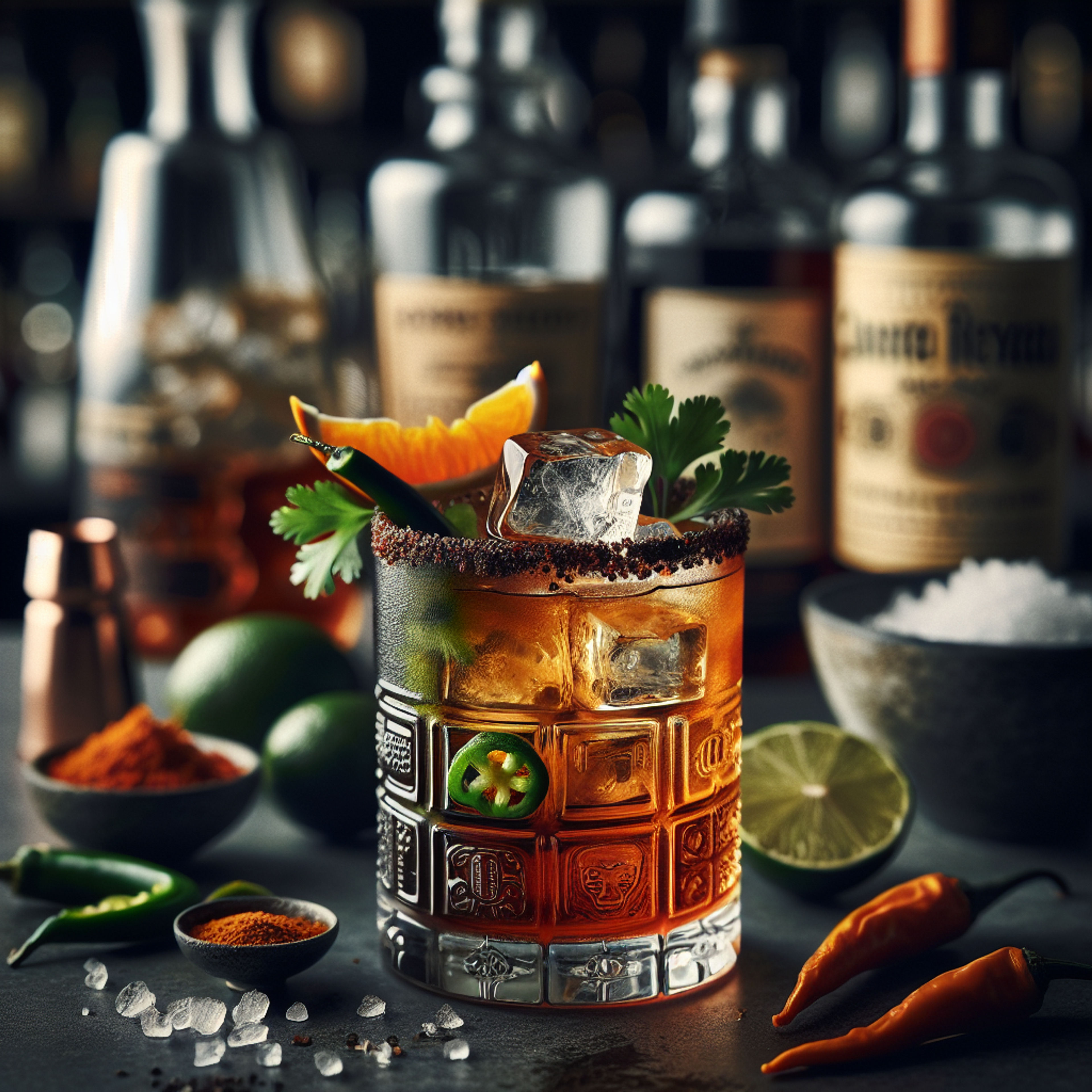 Aztec Elixir, sophisticated, complex cocktail capturing the spirit of ...