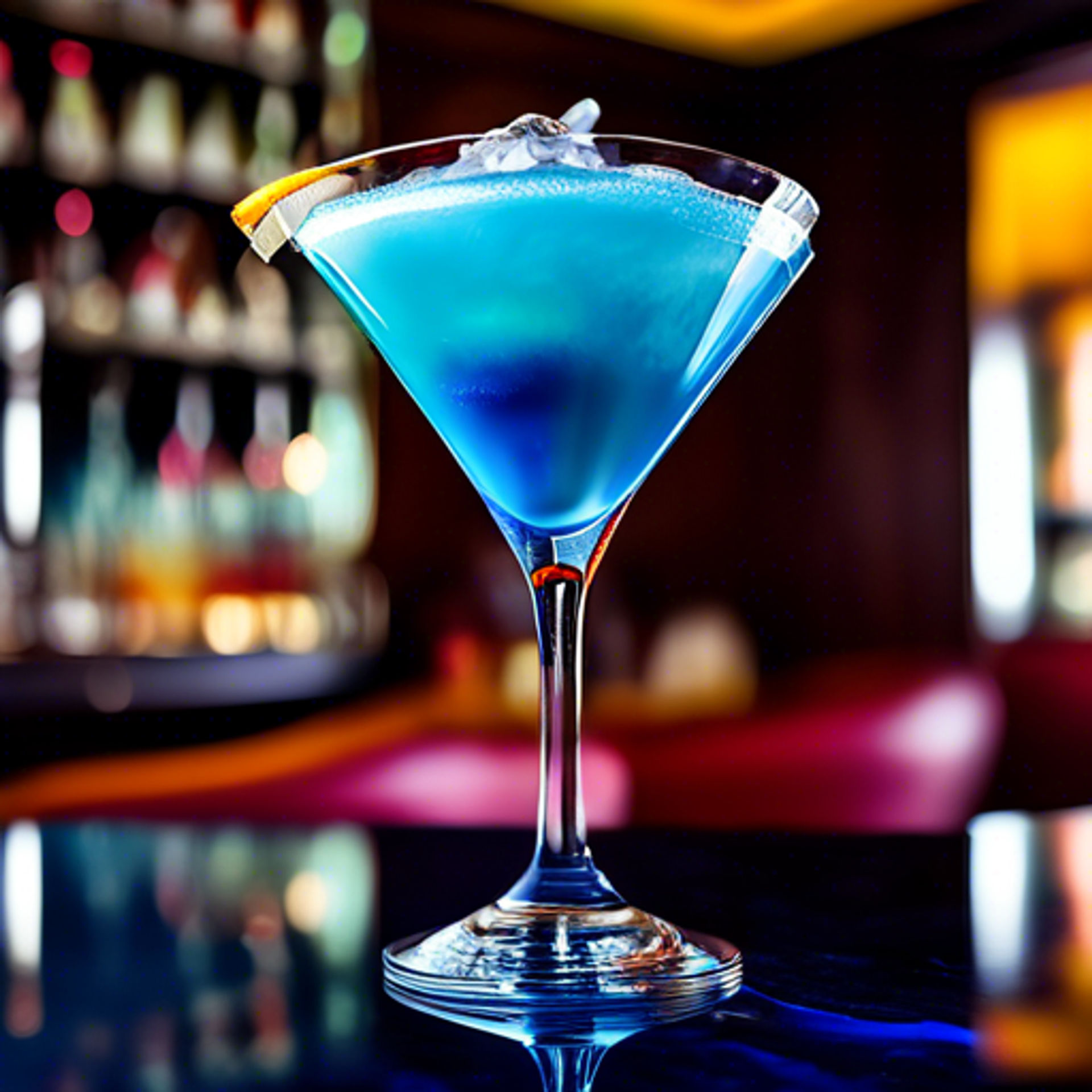Azure Breeze, Crisp Azure Breeze cocktail with tequila and blue curaçao