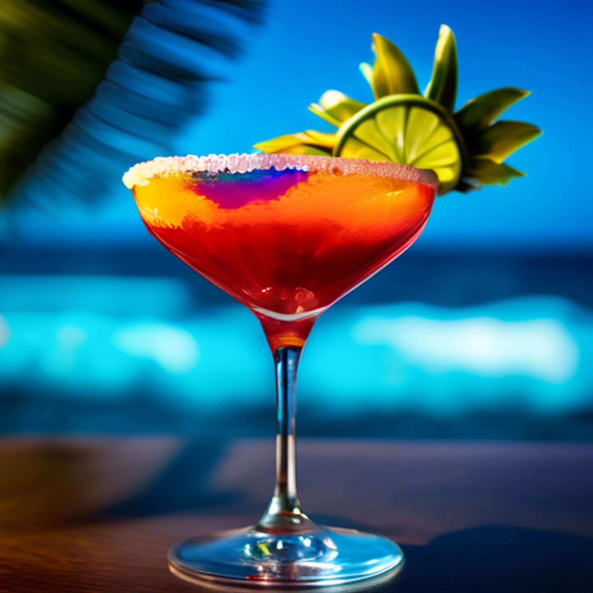 Azure Tides, Exotic Azure Tides cocktail with island flavors