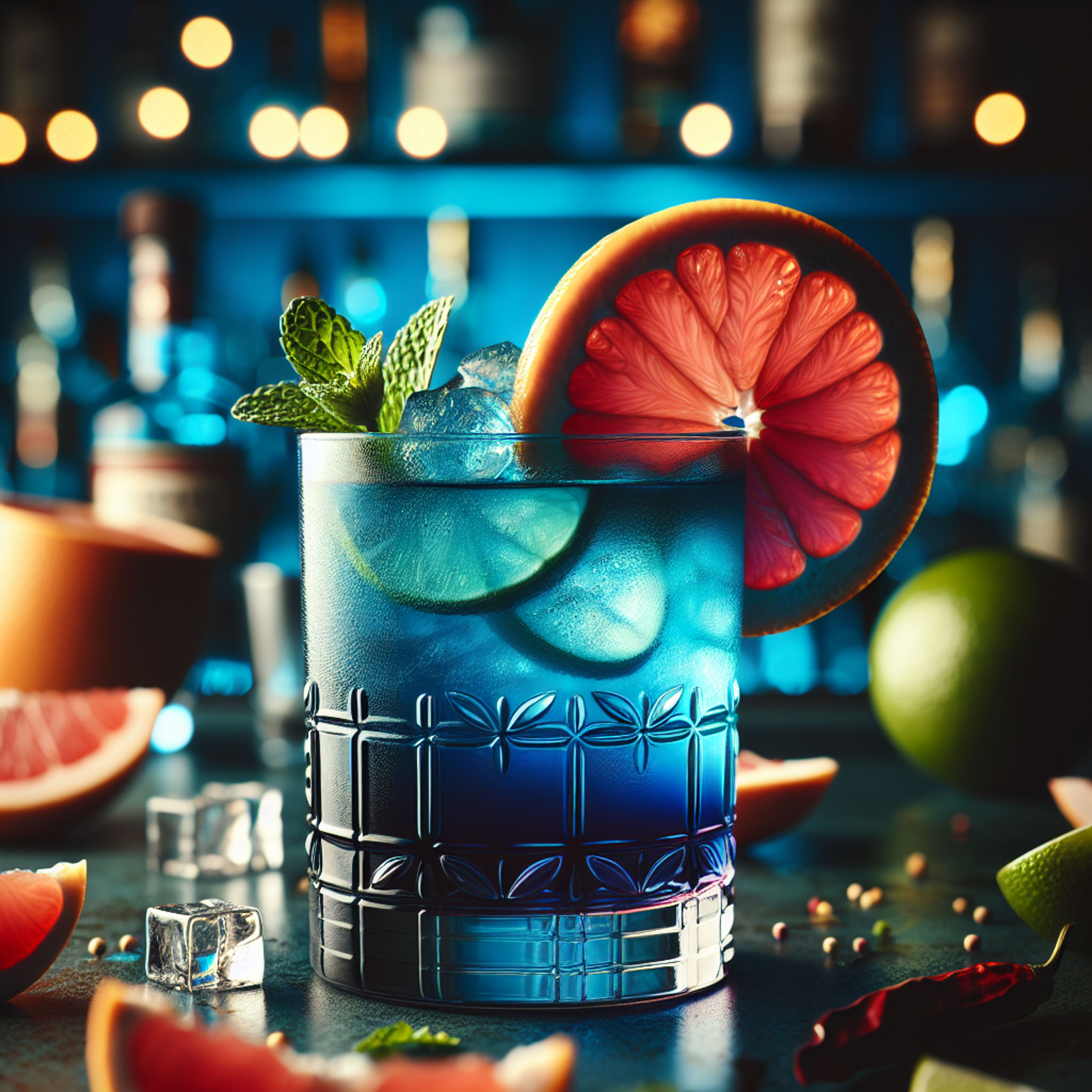 Azure Twilight, Refreshing tropical cocktail with blue curacao and ...