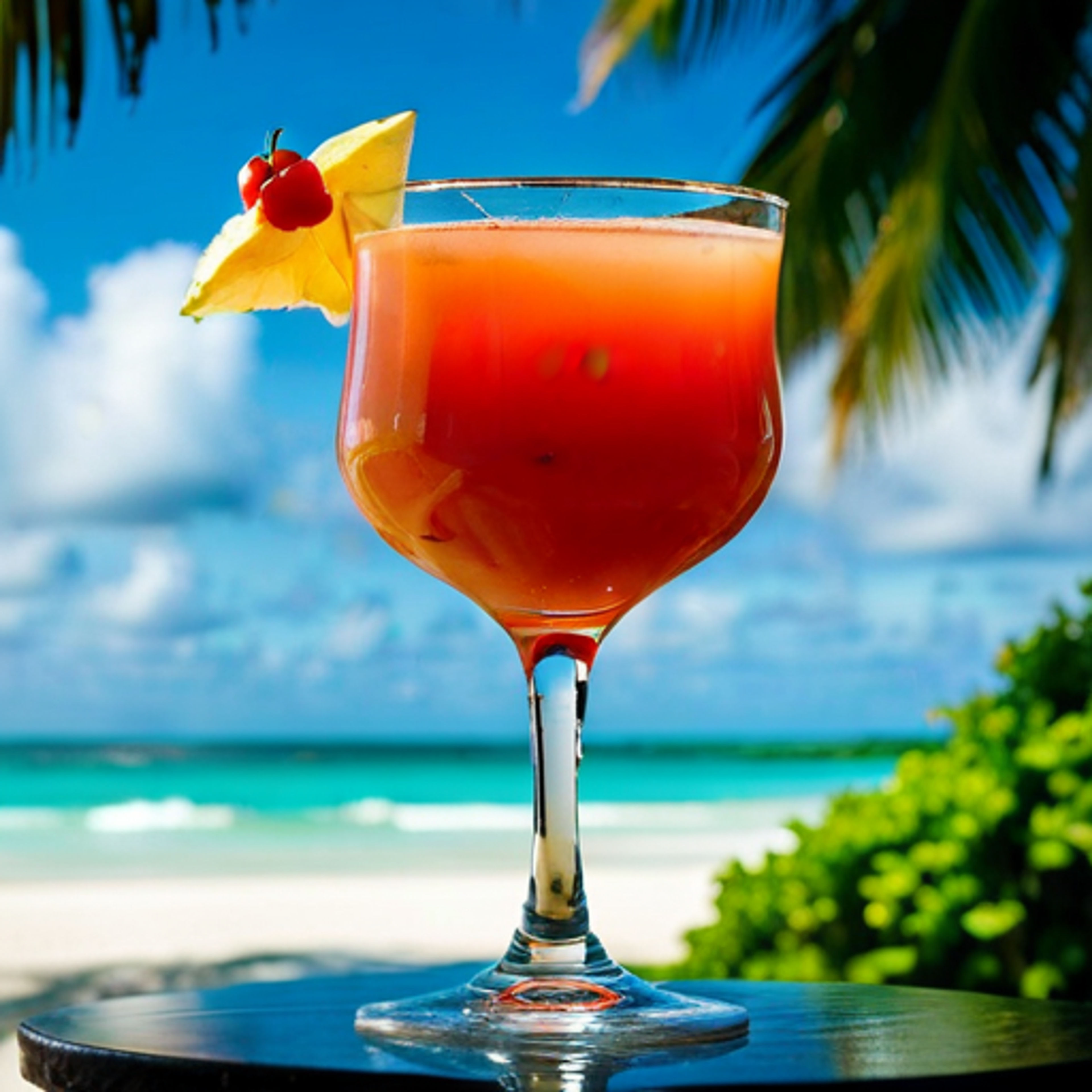 Barbados Bliss, Creamy, rum-infused cocktail with tropical flavors