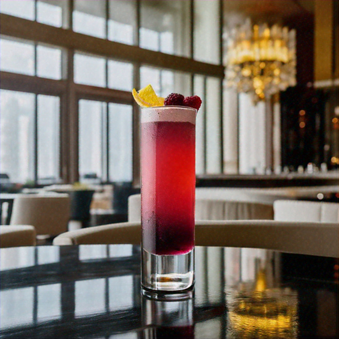 Berry Bliss Burst, Sweet and tart berry cocktail with a hint of tanginess
