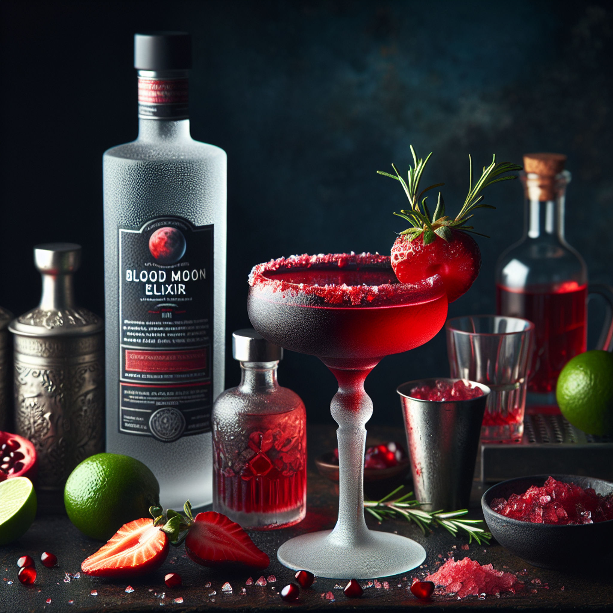 Blood Moon Elixir, Hauntingly vibrant cocktail for spooky Halloween night