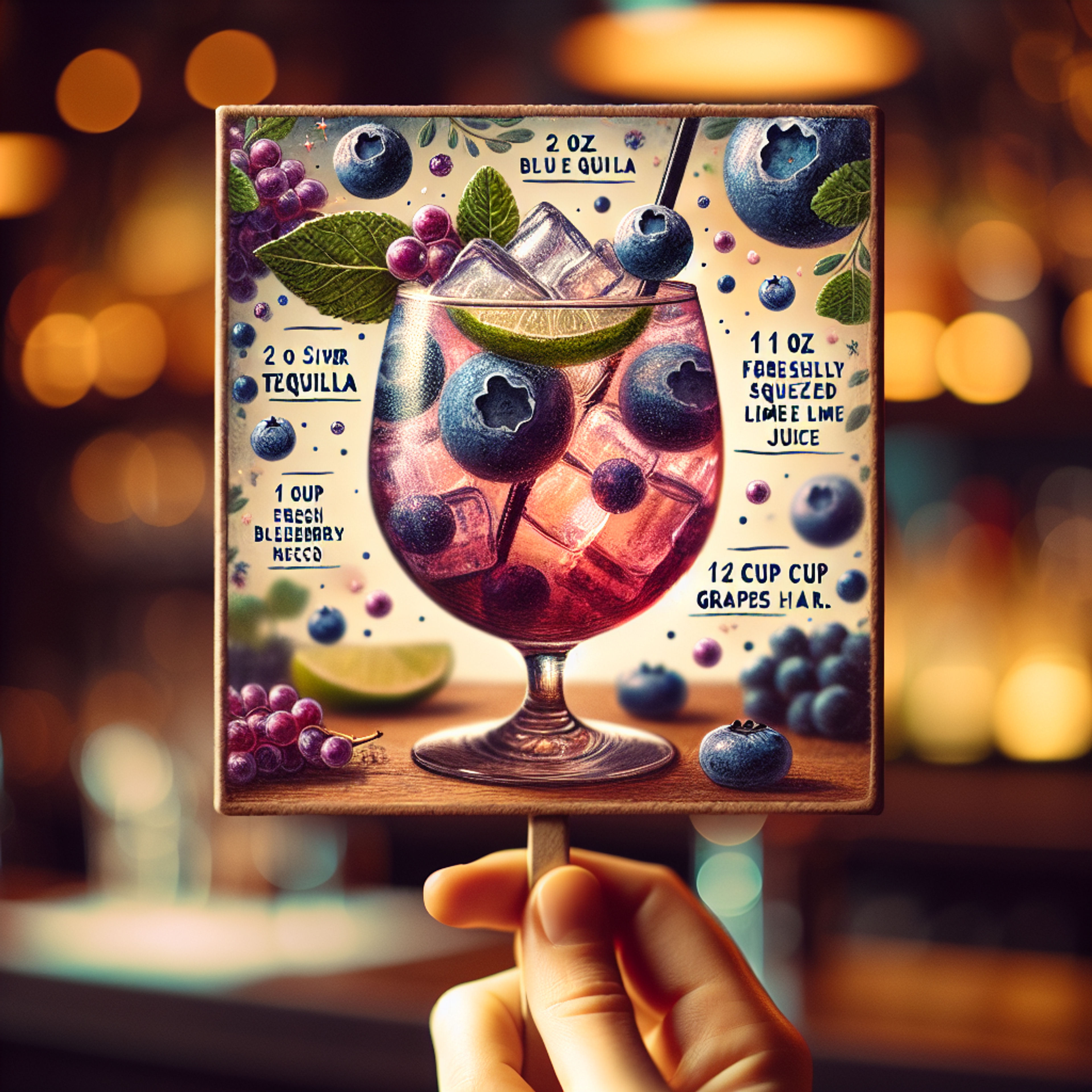 Blue Agave Breeze, Refreshing cocktail with tequila, blueberries ...