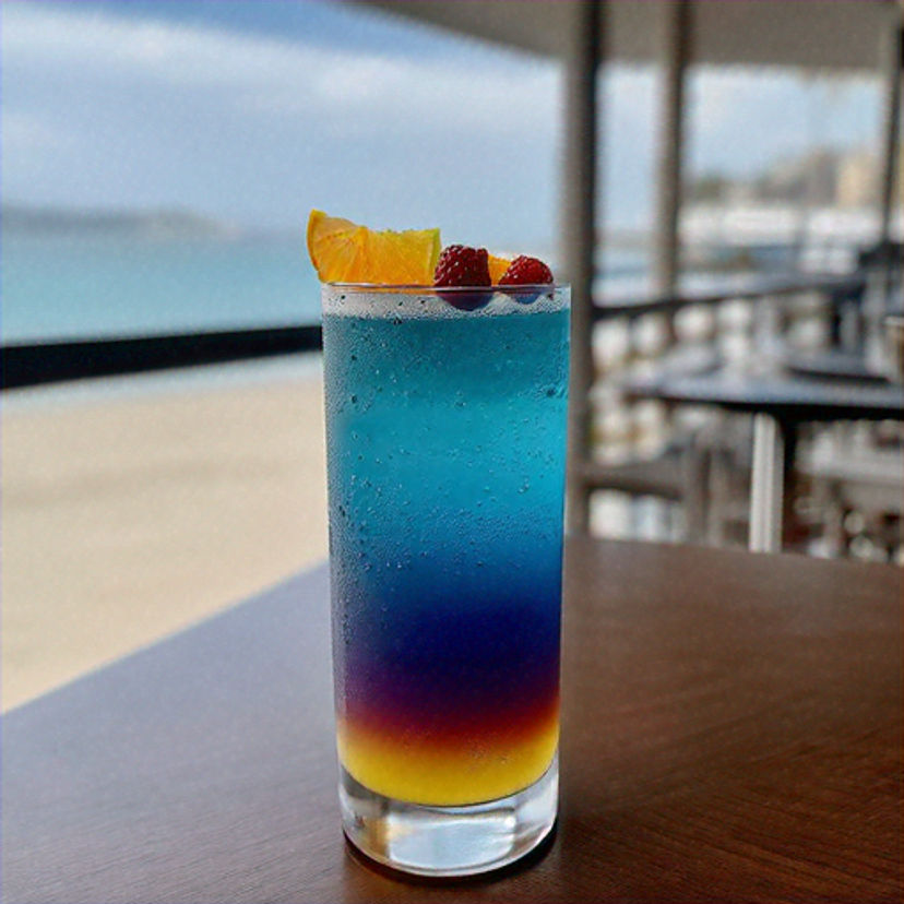 Blueberry Citrus Fizz, Refreshing blueberry-citrus mocktail with mint