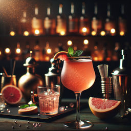 Blush Sunrise Sparkle, Refreshing cocktail with grapefruit, vodka, and ...