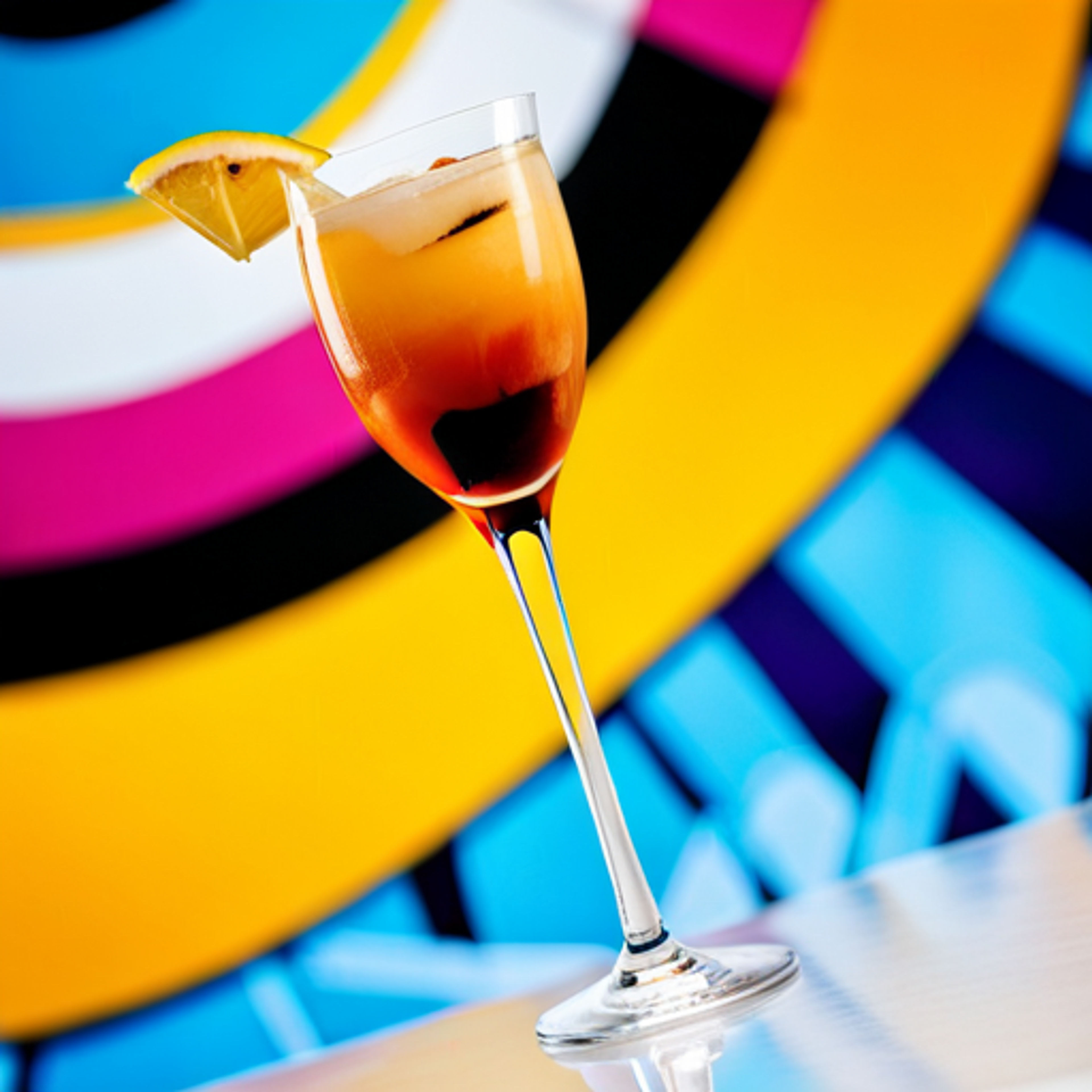 Bullseye Bliss, Vibrant and zingy cocktail with citrus and rum