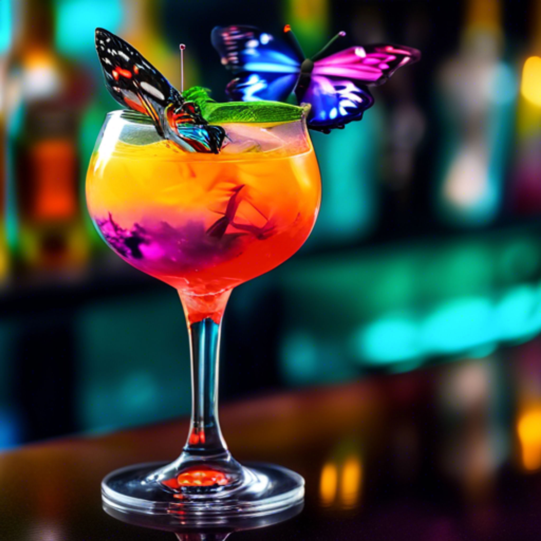 Butterfly King, Vibrant garden cocktail with apple cider, Midori, and ...
