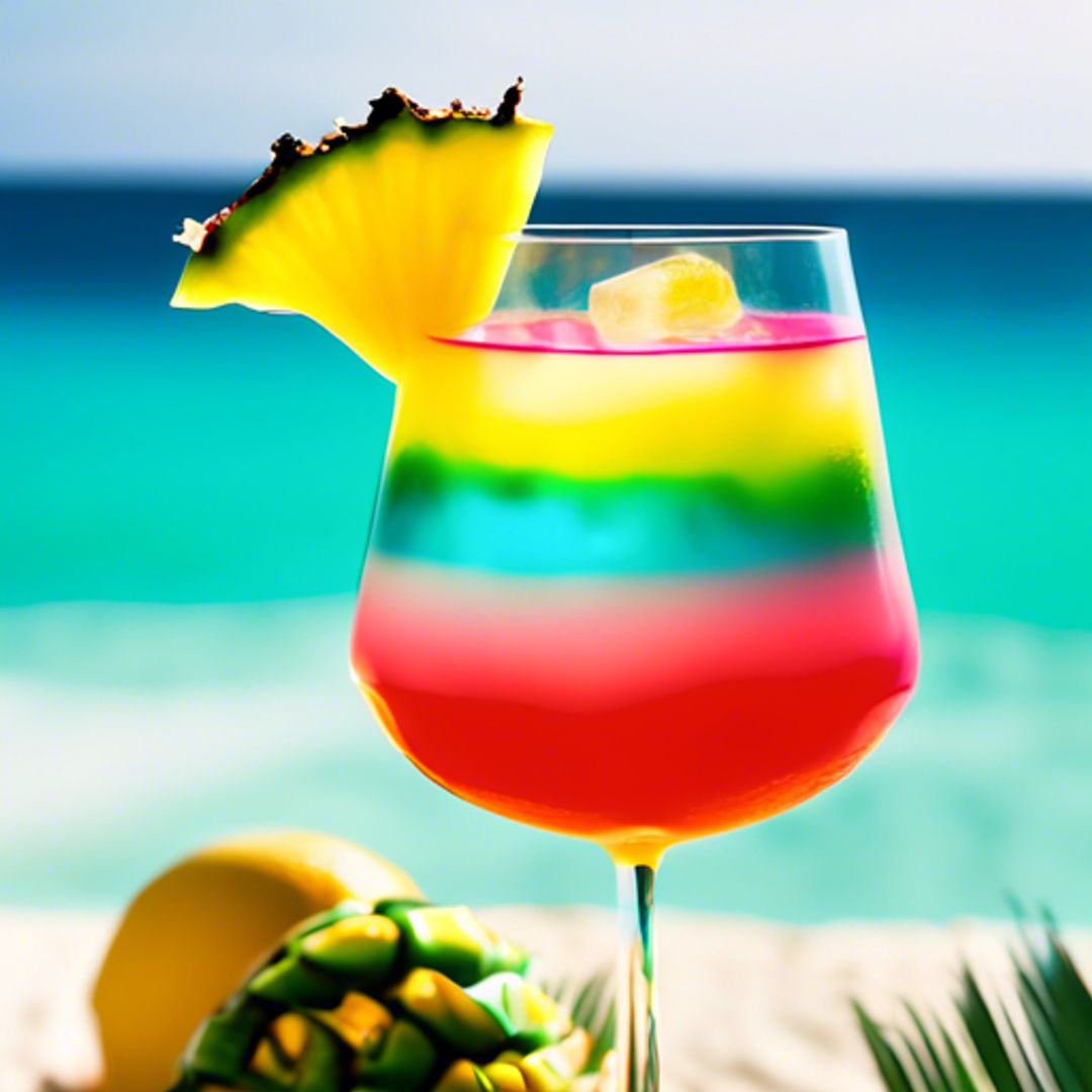 Caribbean Crimson, Vibrant tropical cocktail with a spicy-sour twist