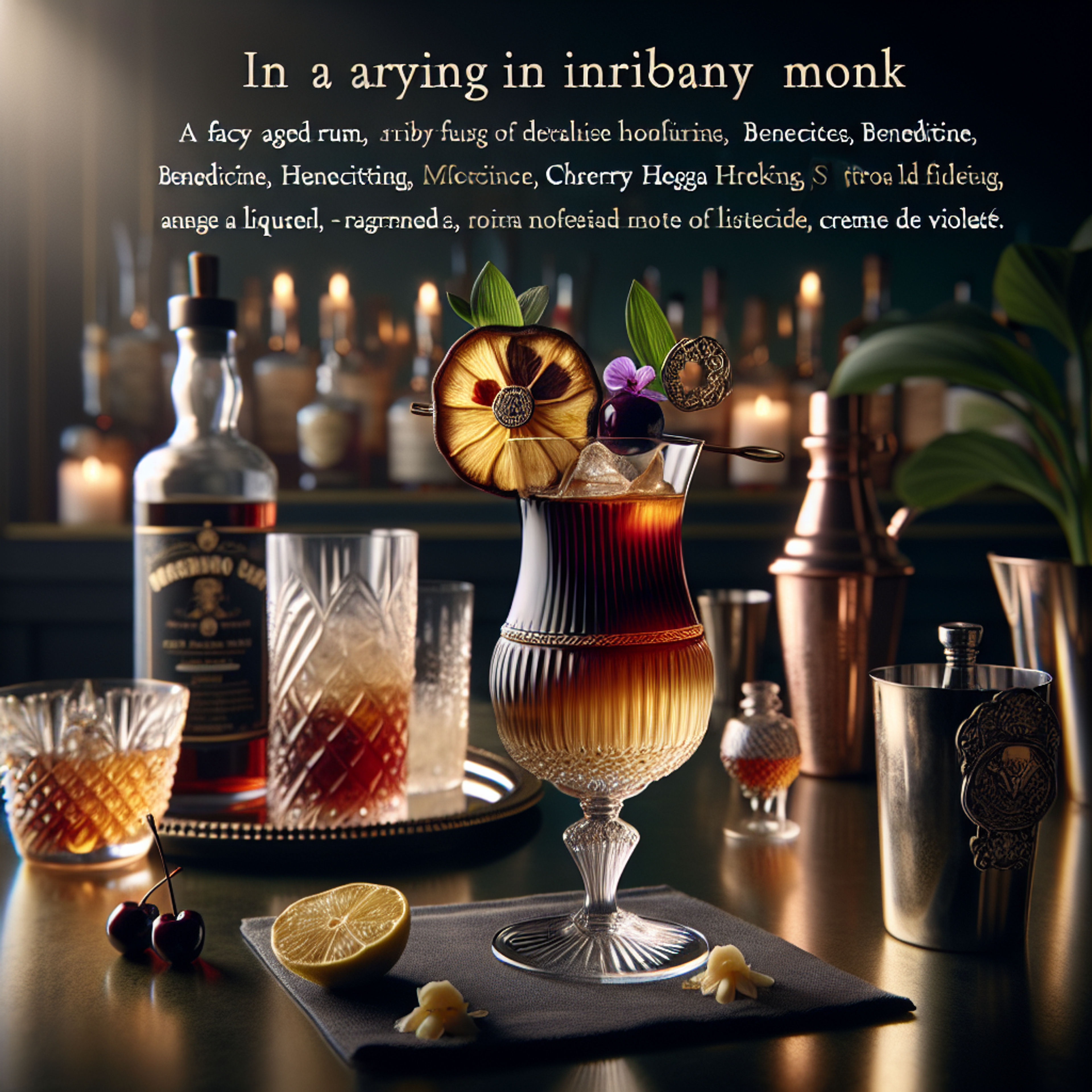 Caribbean Monk, Exotic, alluring cocktail with rum, Benedictine, cherry ...