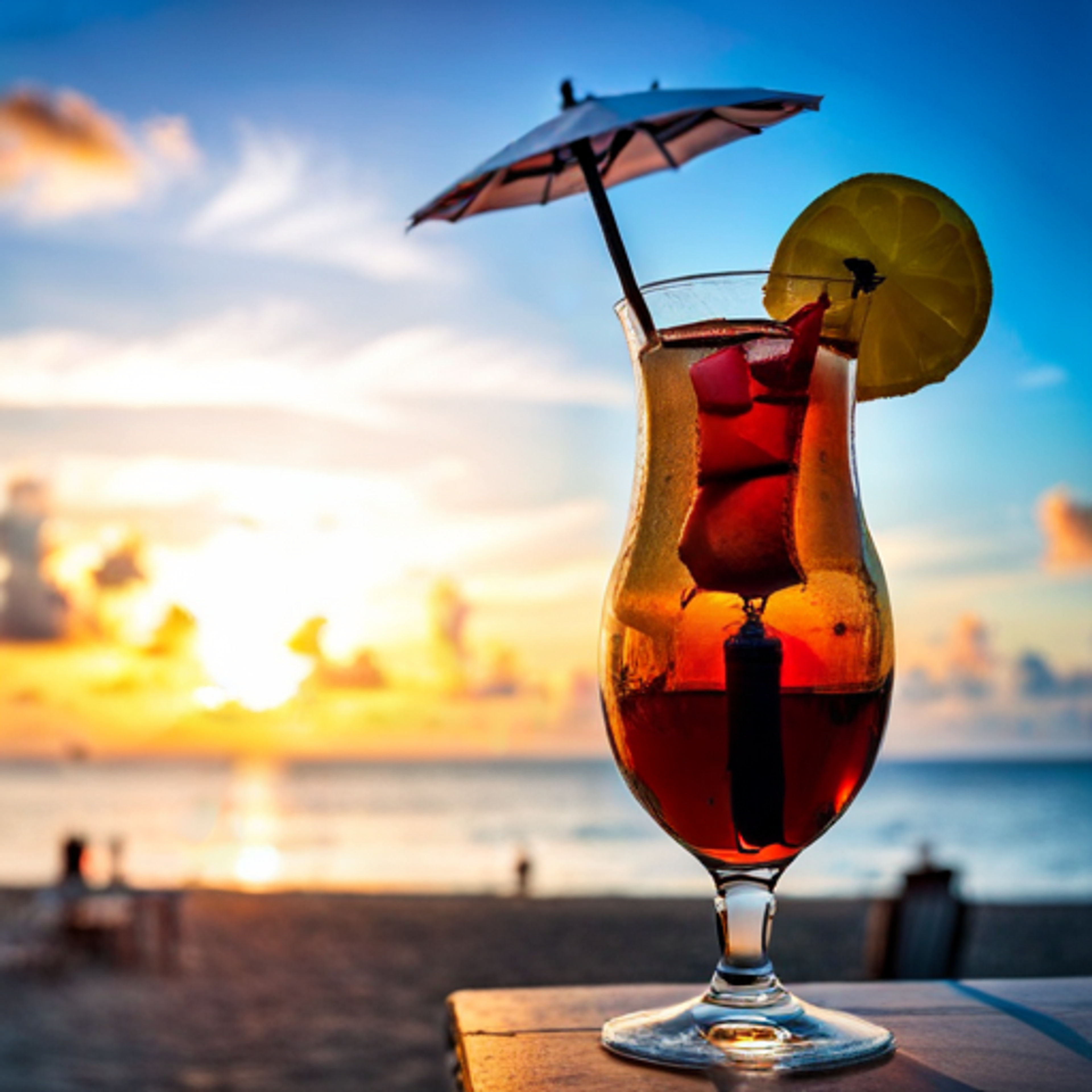 Caribbean Sunset Bliss, Tropical Caribbean cocktail with rum, Cointreau ...