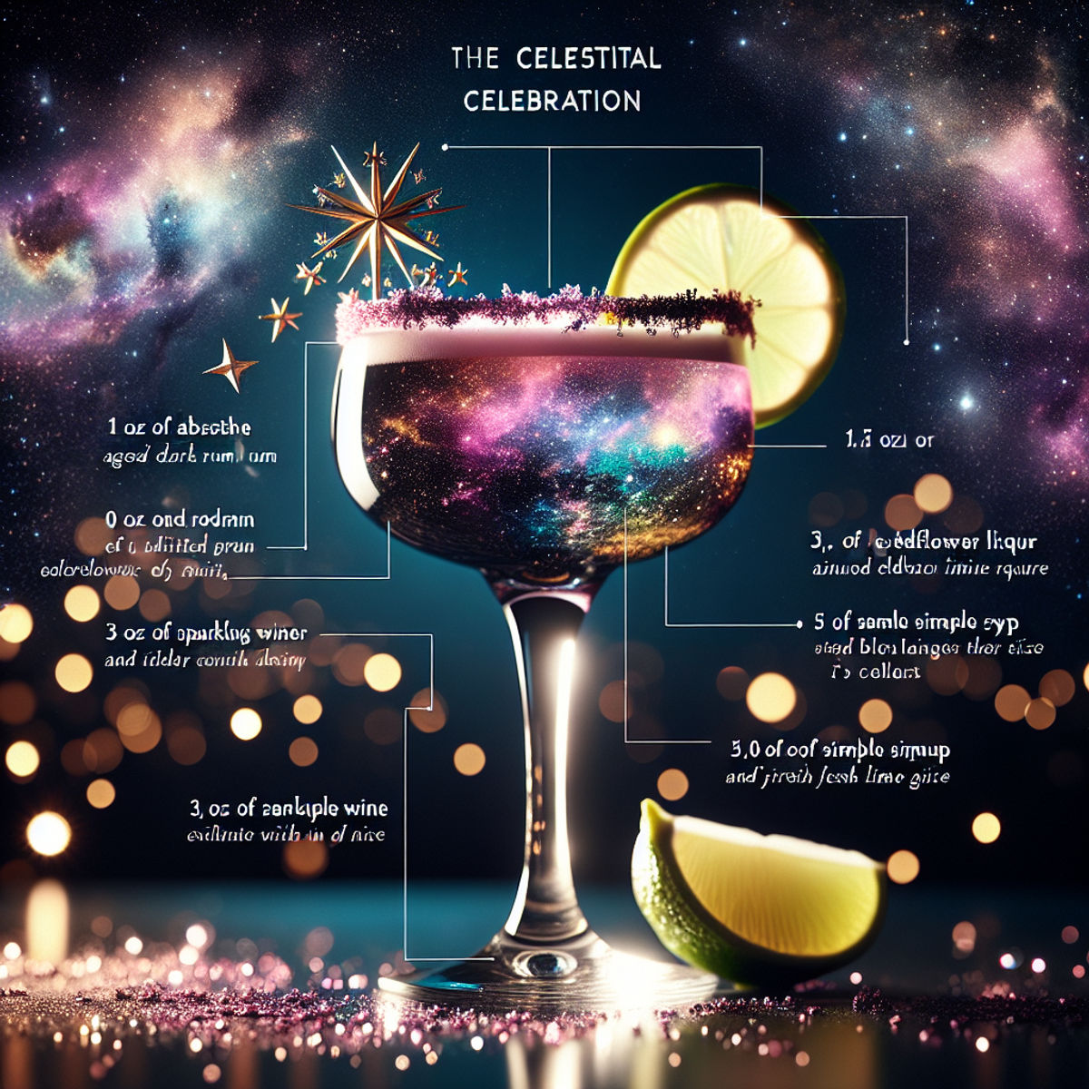 Celestial Celebration, Cosmic concoction with absinthe, rum ...