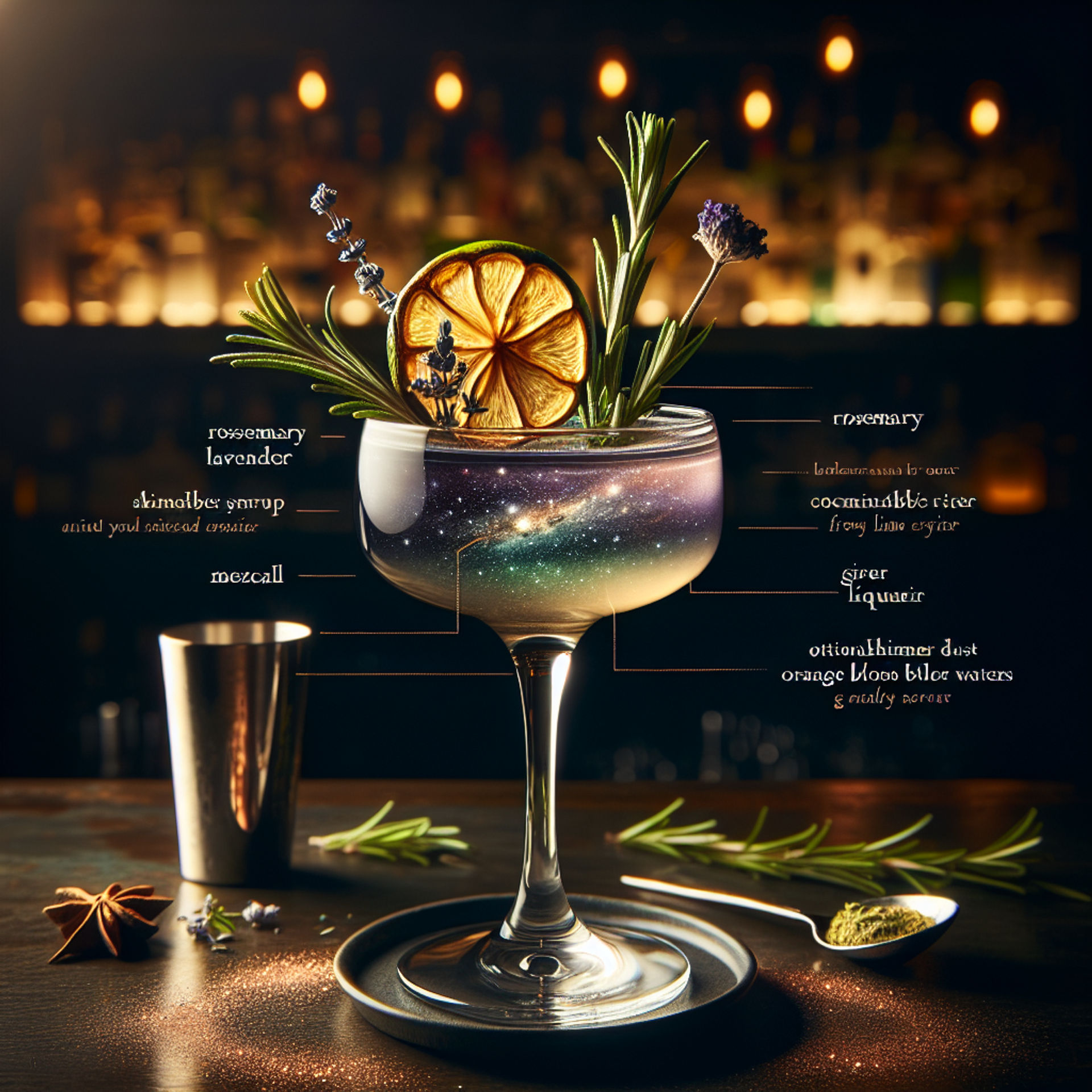 Celestial Harmony, Celestial Harmony cocktail with astrological inspiration