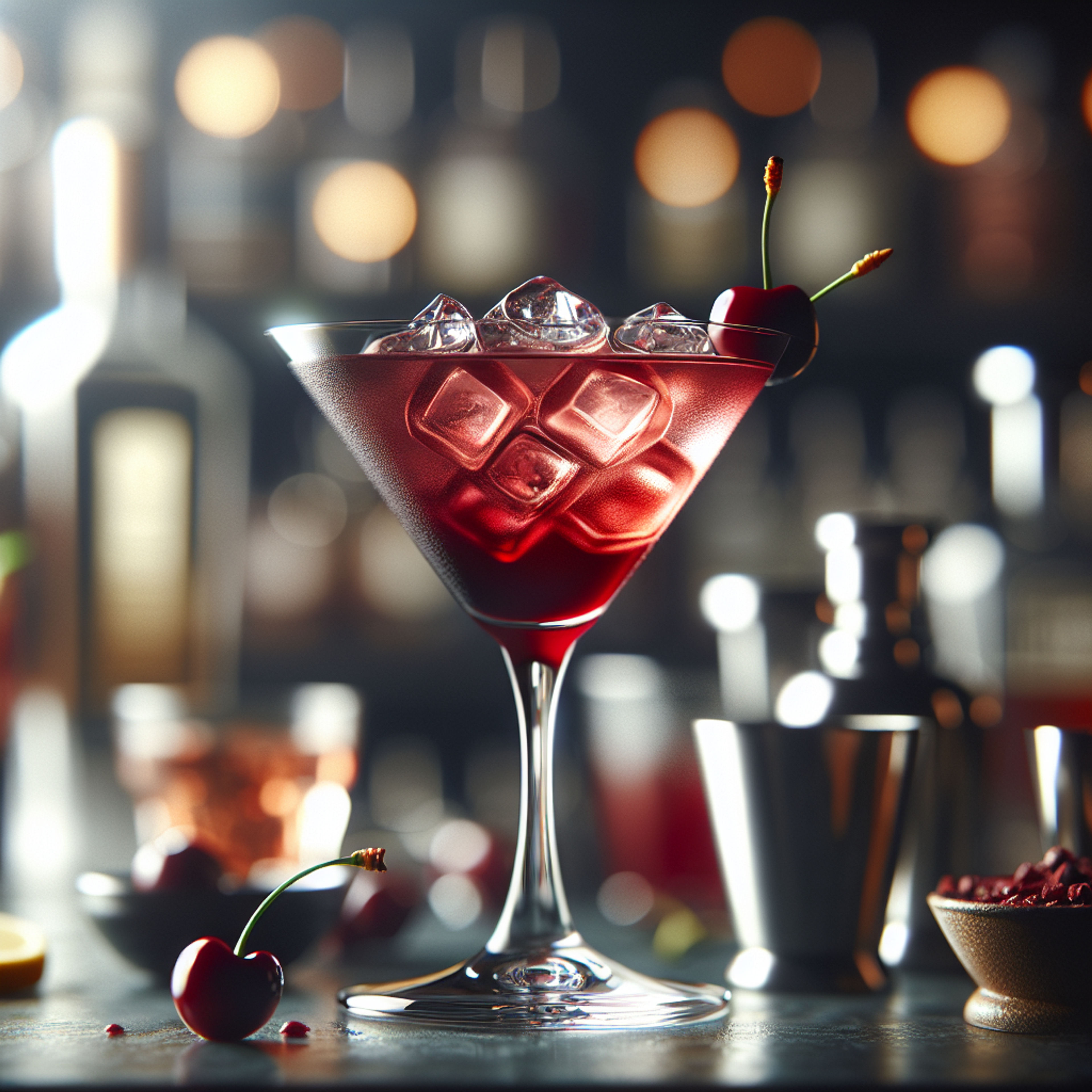 Cherry Bliss Eclipse, Sweet, tart, and smooth cherry cocktail