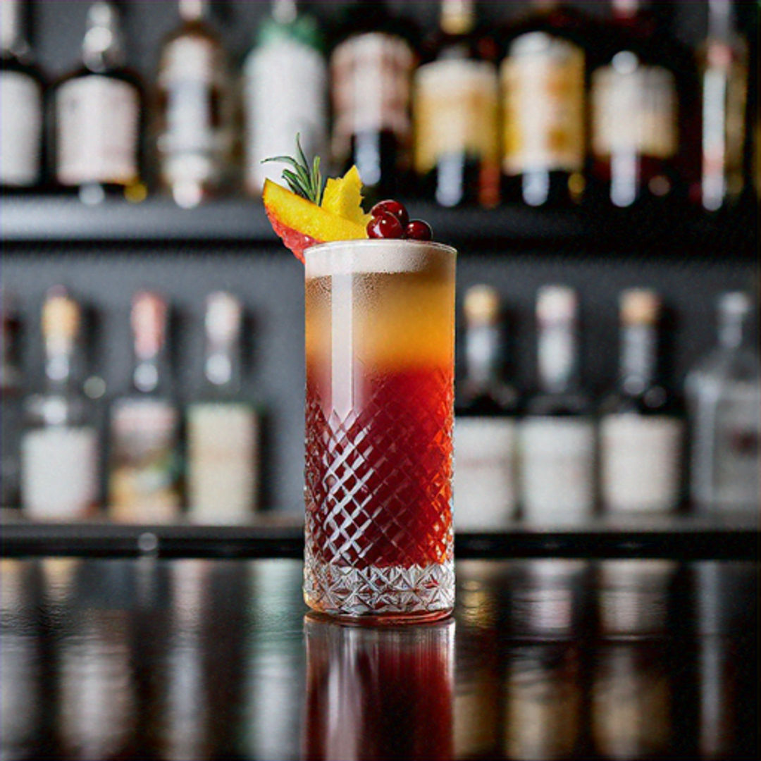 Cherry Spiced Harmony, Warm cinnamon schnapps, dark rum, cherry ...