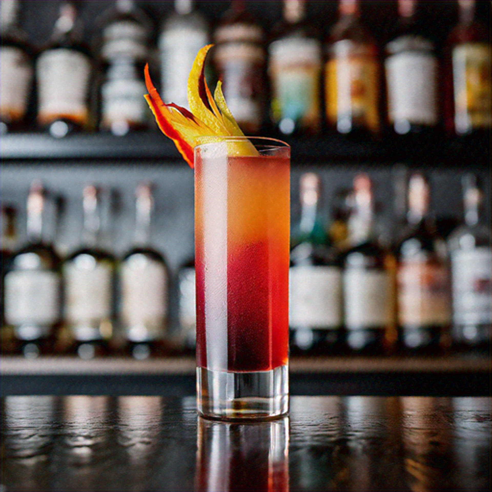 Cocktail Flamme Olympique, Warm spiced rum meets citrus zest in ...