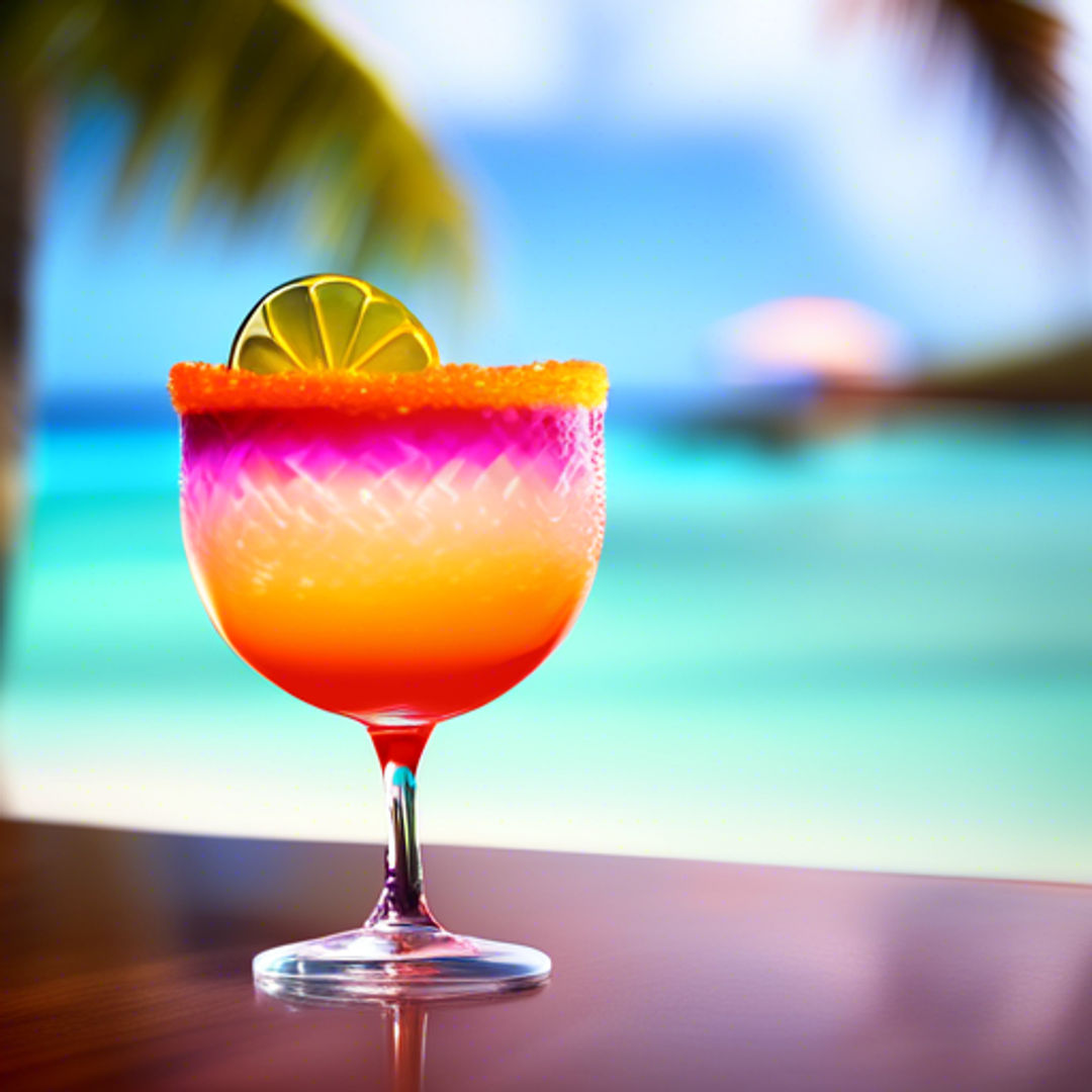 Cocktail Pink Panther Fizz, Vibrant fruity cocktail with sparkling fizz