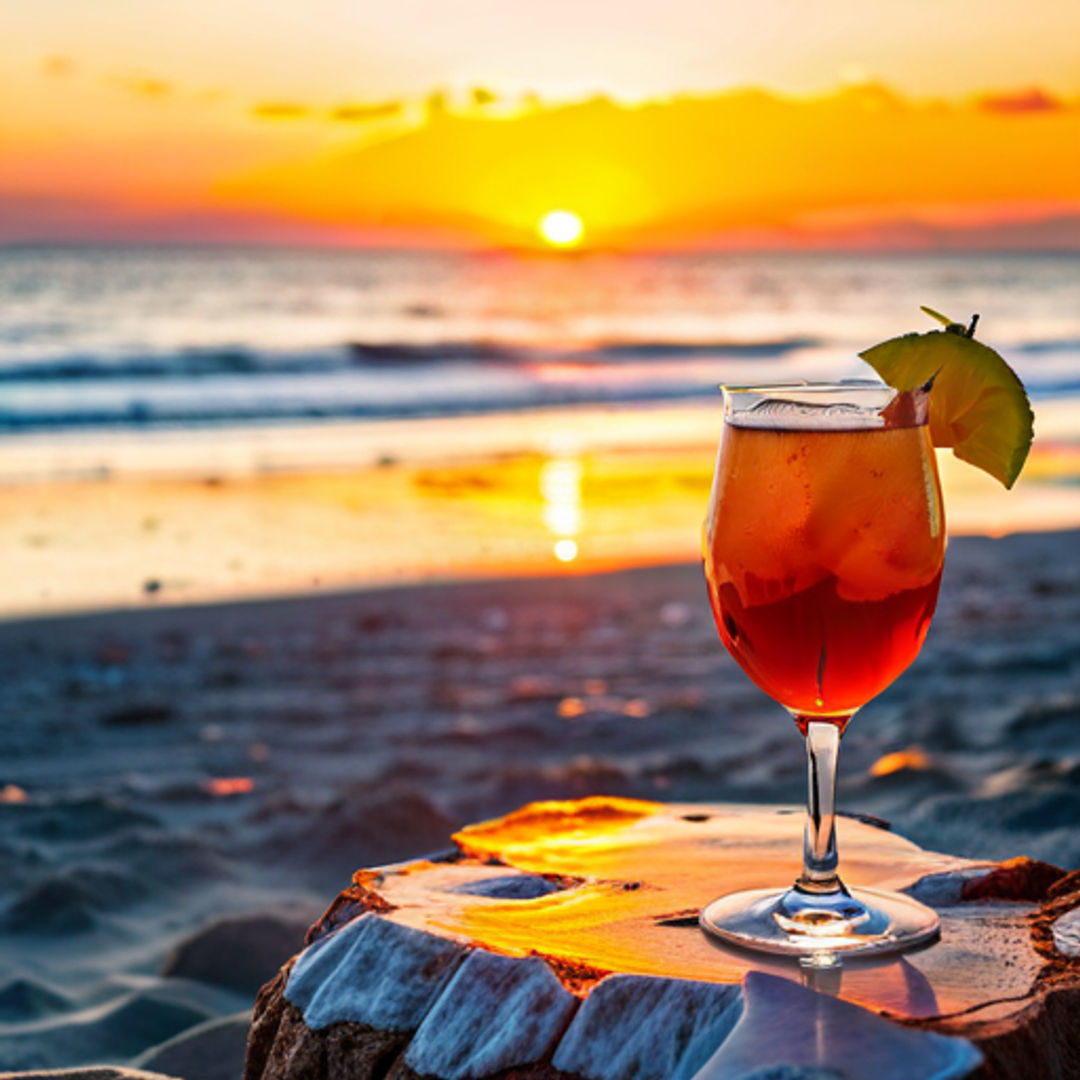 Copper Sunset, Sophisticated bourbon cocktail with fruity and herbal notes