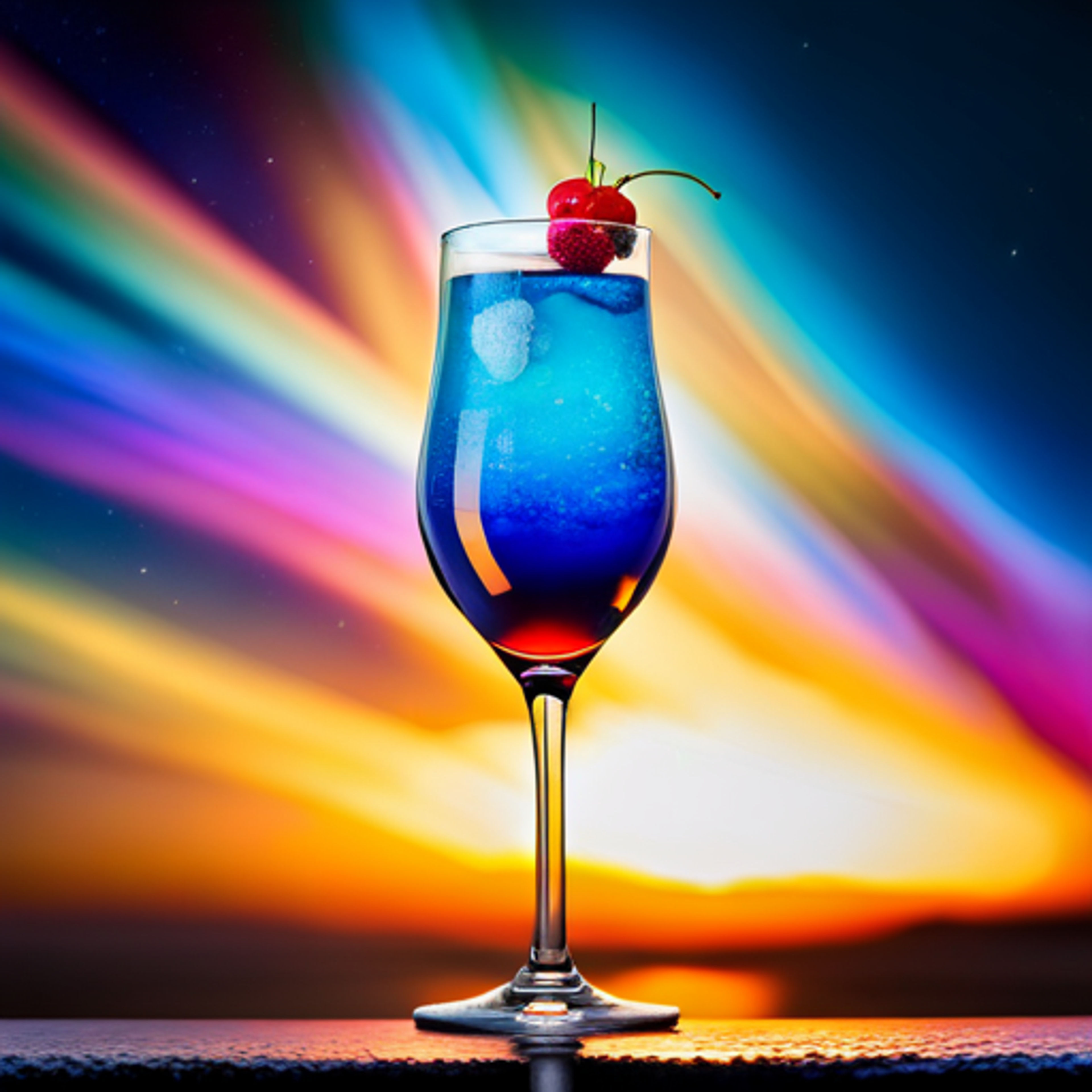 Cosmic Stardust Fizz, Galactic bourbon cocktail with color-changing magic
