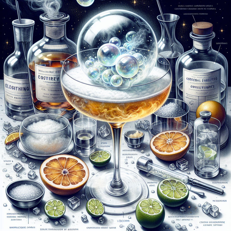 Cosmic Whiskey Sour, Interstellar cocktail with Saturn Rings and ...