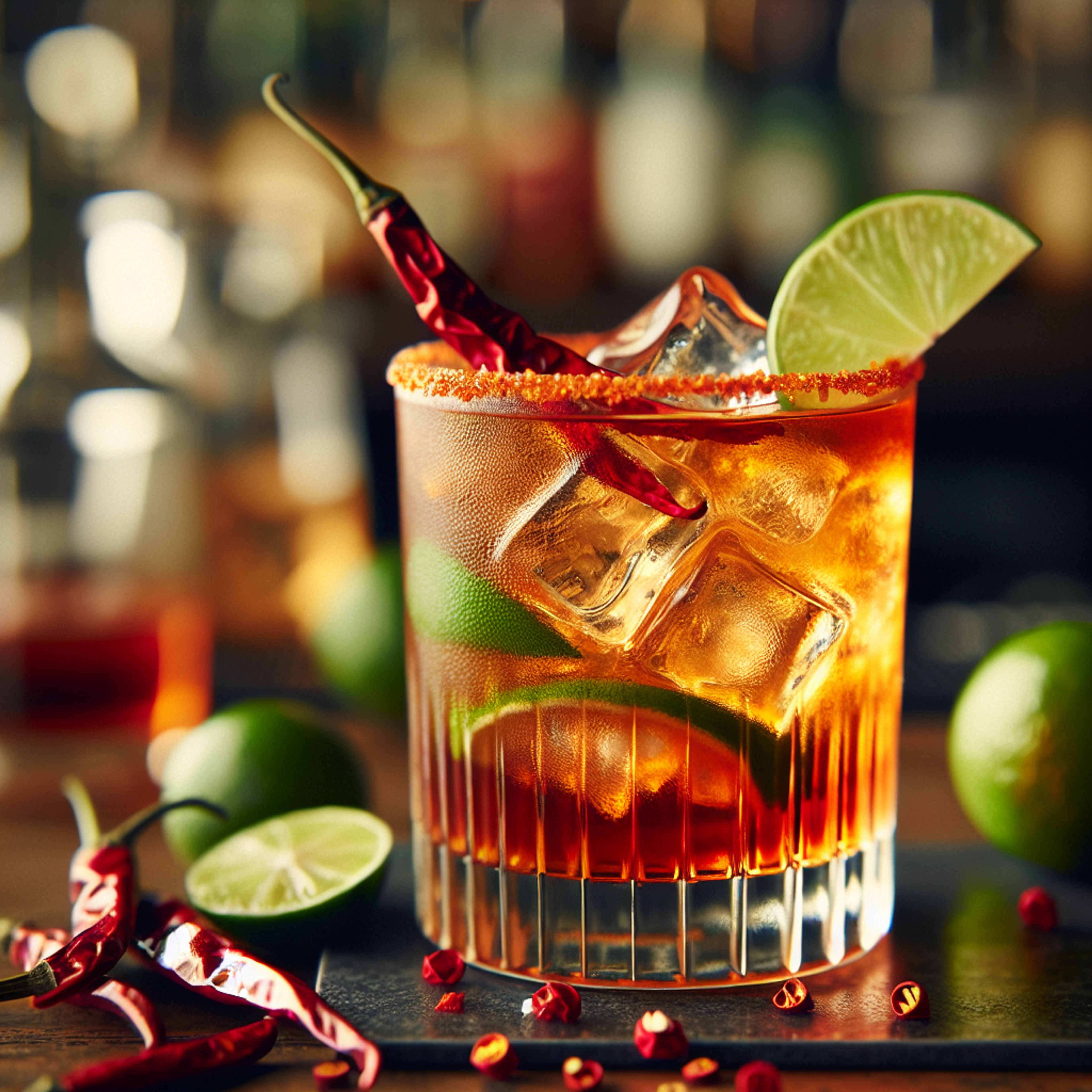 Crimson Heat Whiskey Fizz, Fiery whiskey cocktail with chili and citrus ...