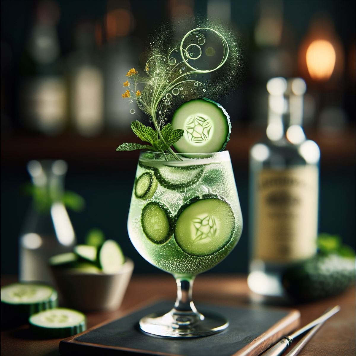 Cucumber Serenity Spritz, Refreshing gin cocktail with cucumber ...