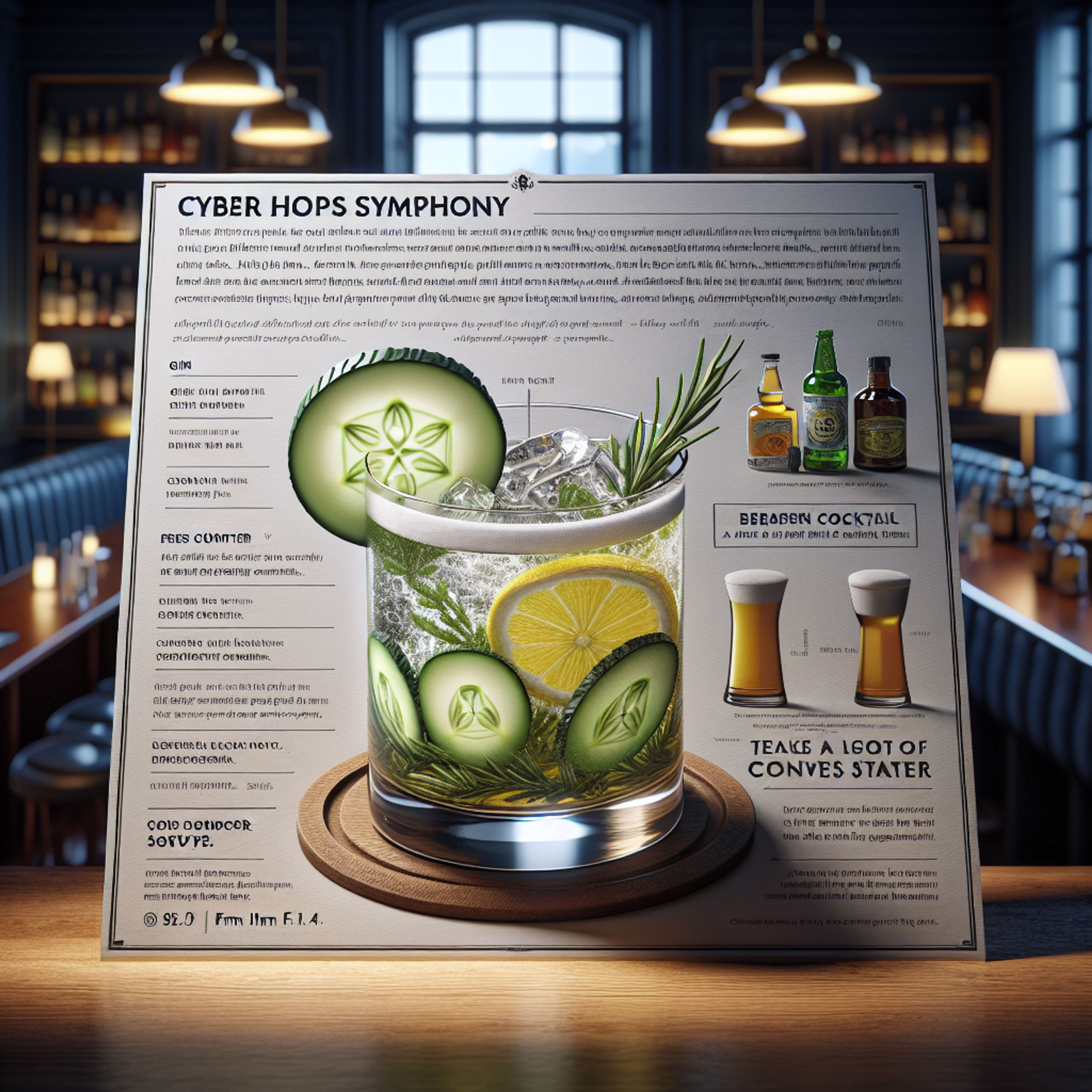 Cyber Hops Symphony, Futuristic twist on classic beer cocktail with gin ...