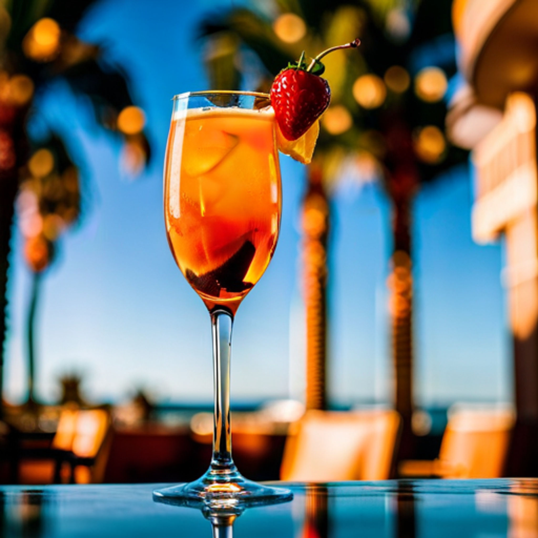 Desert Oasis Cooler, Refreshing desert-inspired cocktail with peach ...