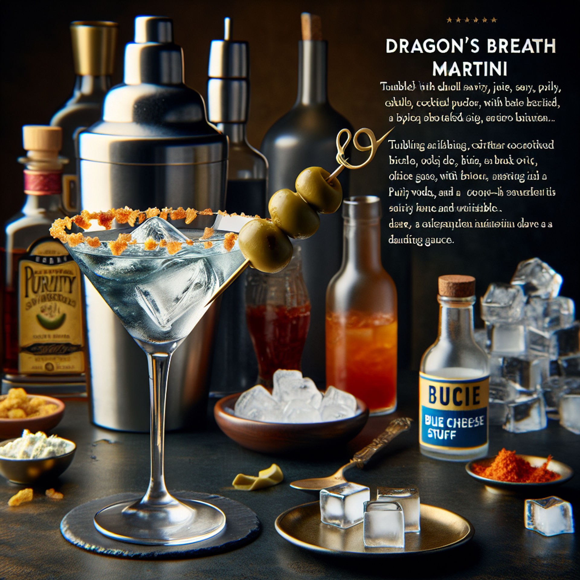 Dragon's Breath Martini, Bold, savory, and spicy martini with a touch ...