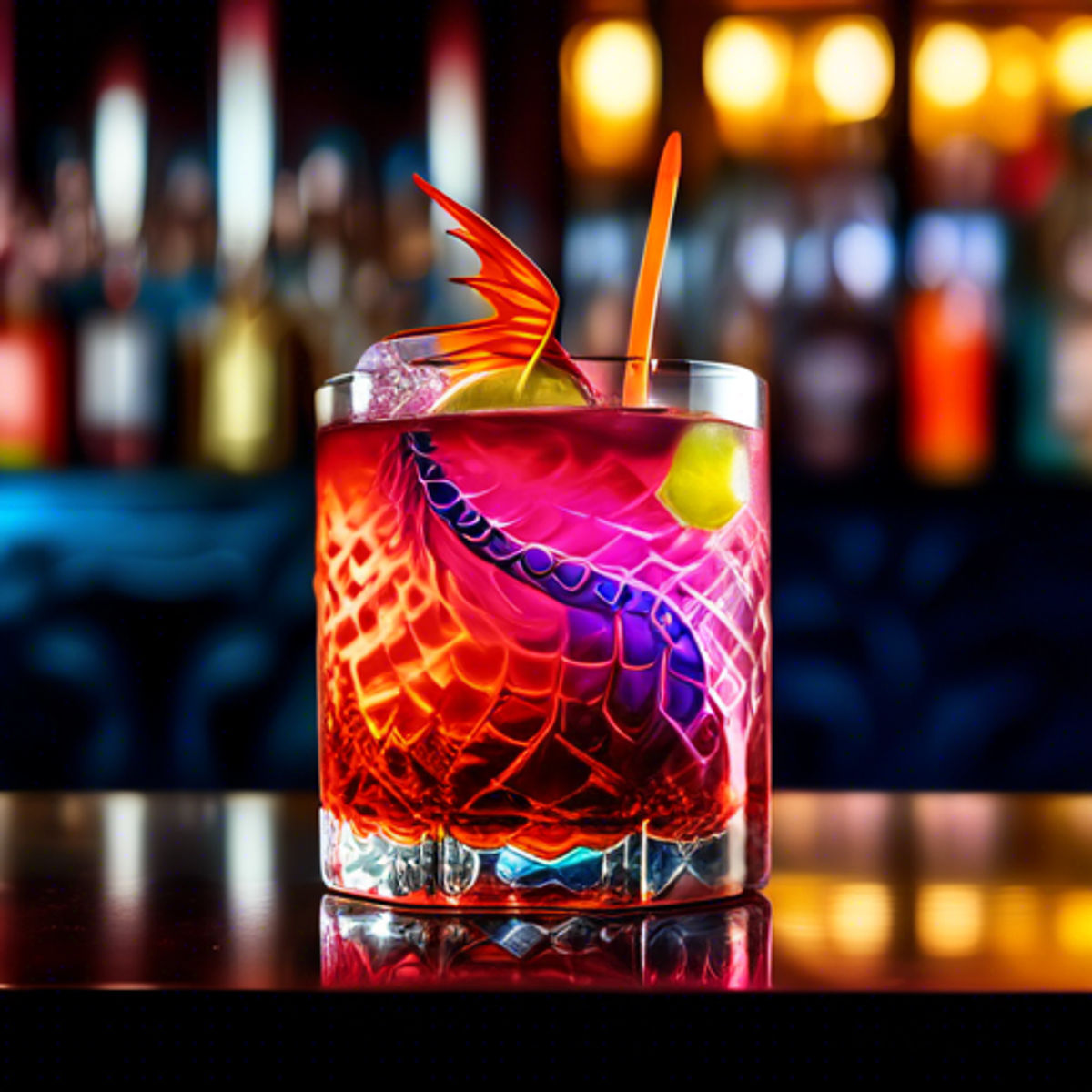 Dragon's Embrace, Exotic cocktail with dragon fruit, lime, gin, and ...