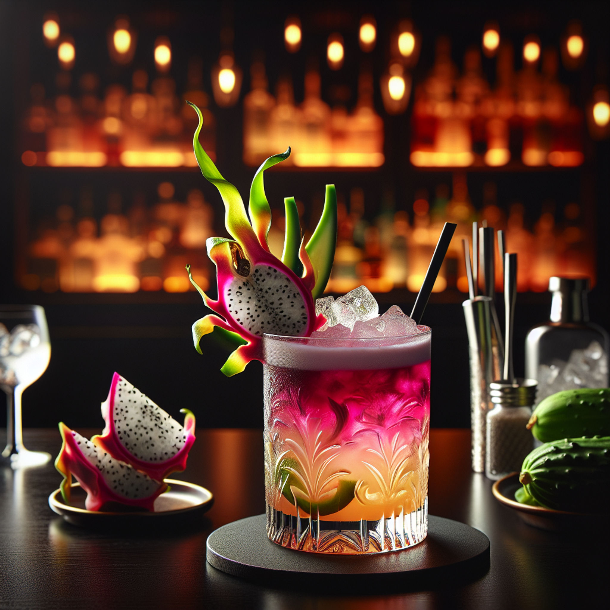 Dragon's Whisper Cocktail, Exotic tequila cocktail with dragon fruit ...