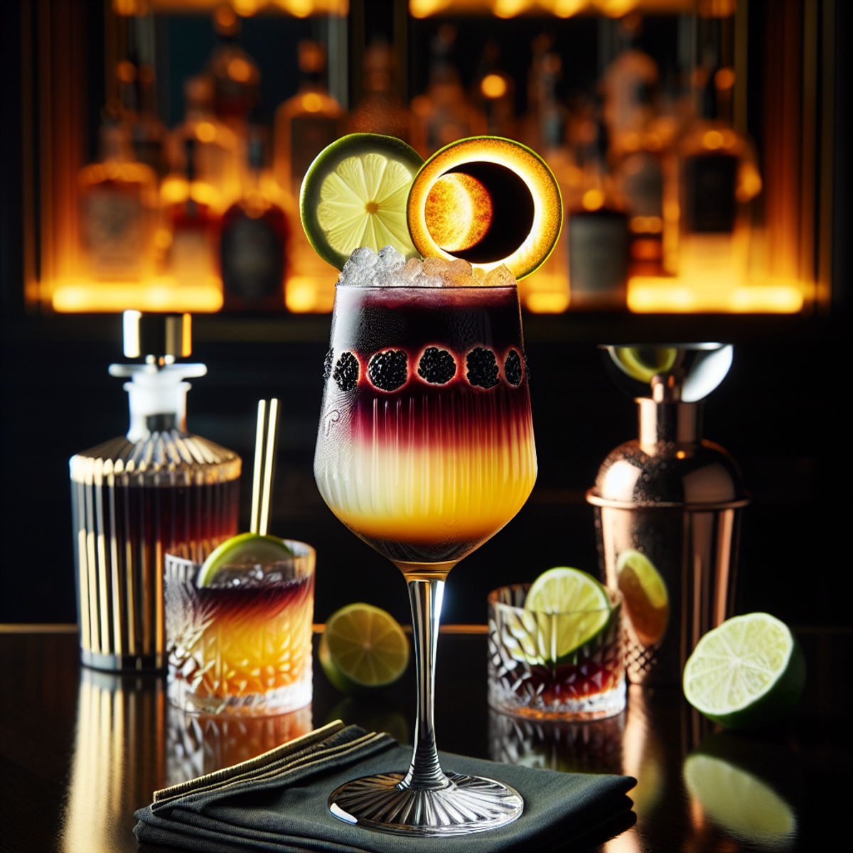 Eclipse Lunar, Mesmerizing cocktail capturing lunar eclipse spirit