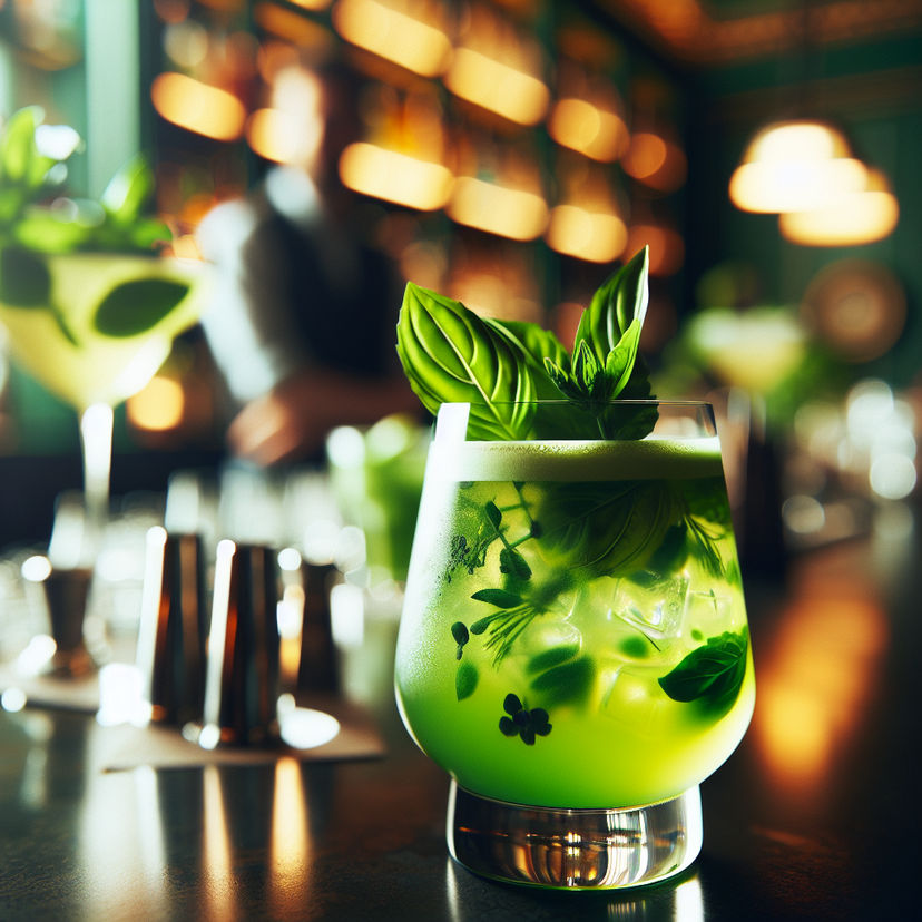 Emerald Nightfall, Visual and flavorful masterpiece with fresh herbs ...