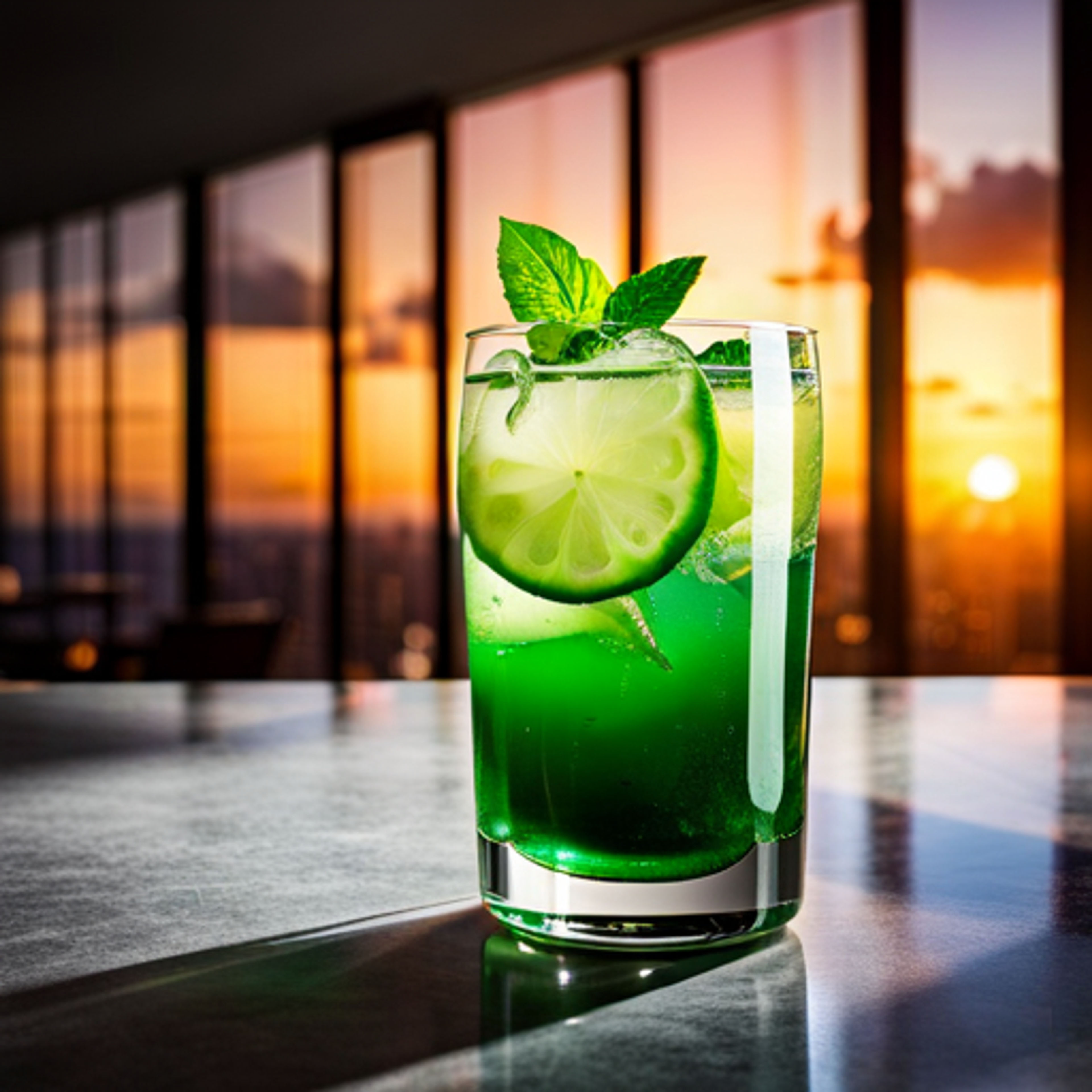 Emerald Oasis, Refreshing and visually stunning cocktail
