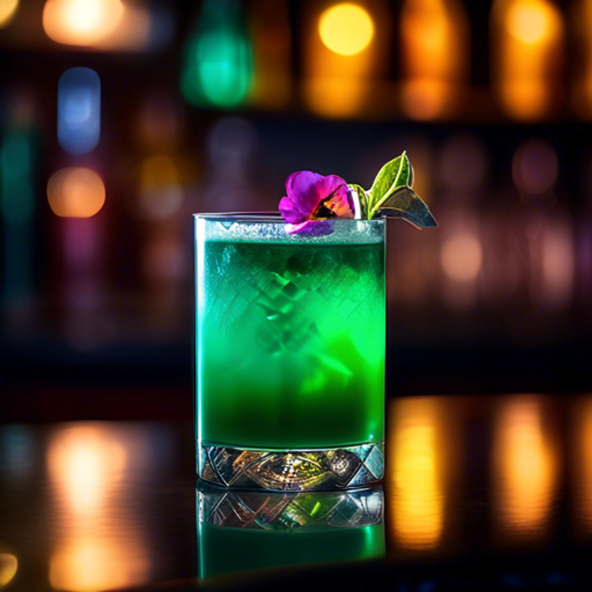 Emerald Twilight Cocktail, Vibrant, mystical cocktail with herbal and ...
