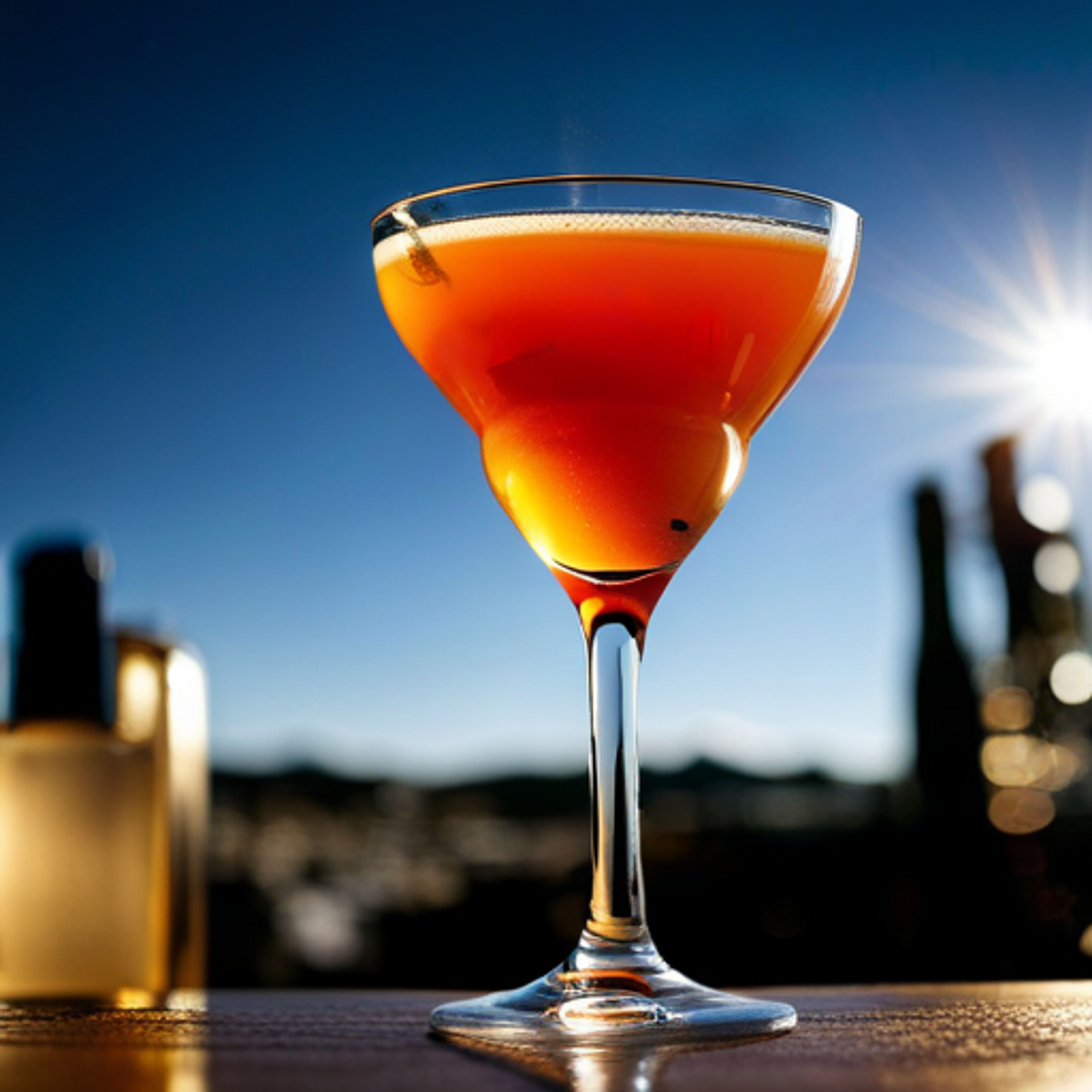 Emulsion, Bourbon and orange liqueur cocktail with citrus and egg white